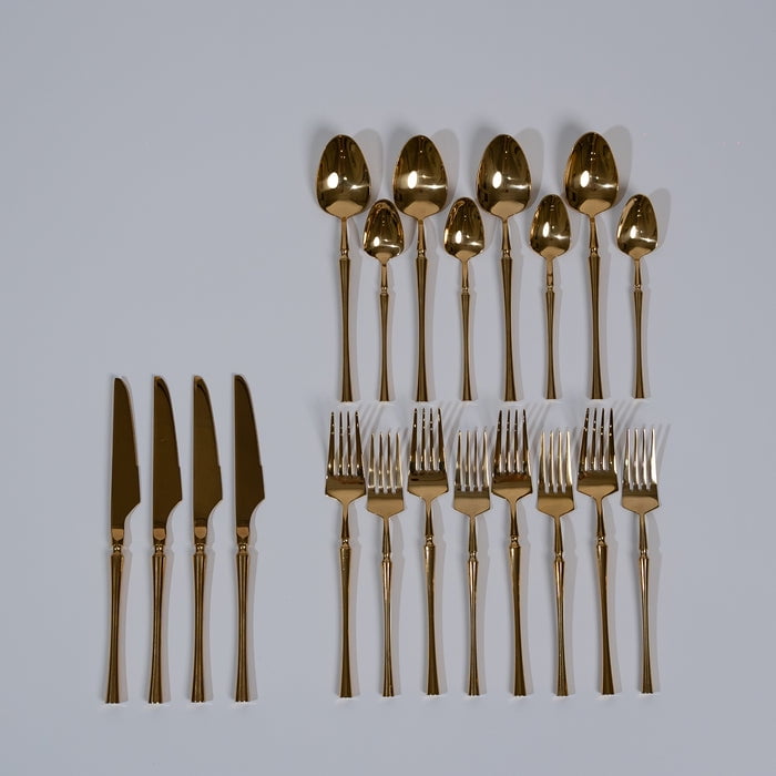 Ozarke Living Essence Cutlery Set, Stainless Steel Shiny Gold (Set of ...