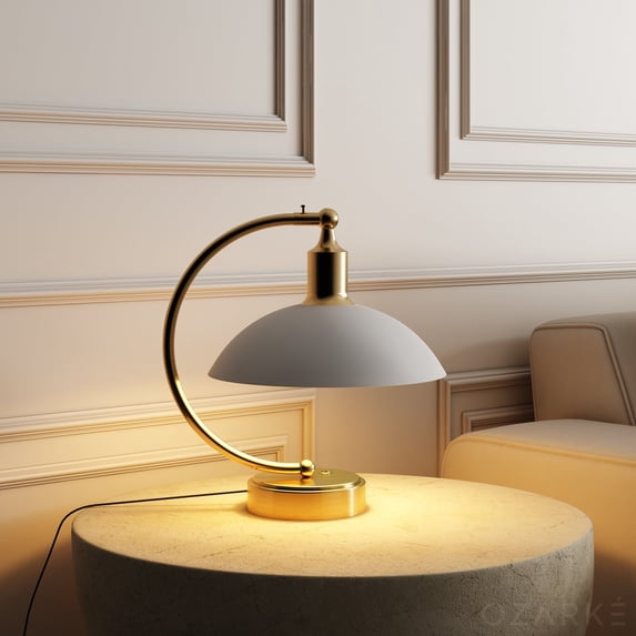 Ozarke Lotus Table Lamp - Modern Bedside Arched LED Lamp - Gold ...