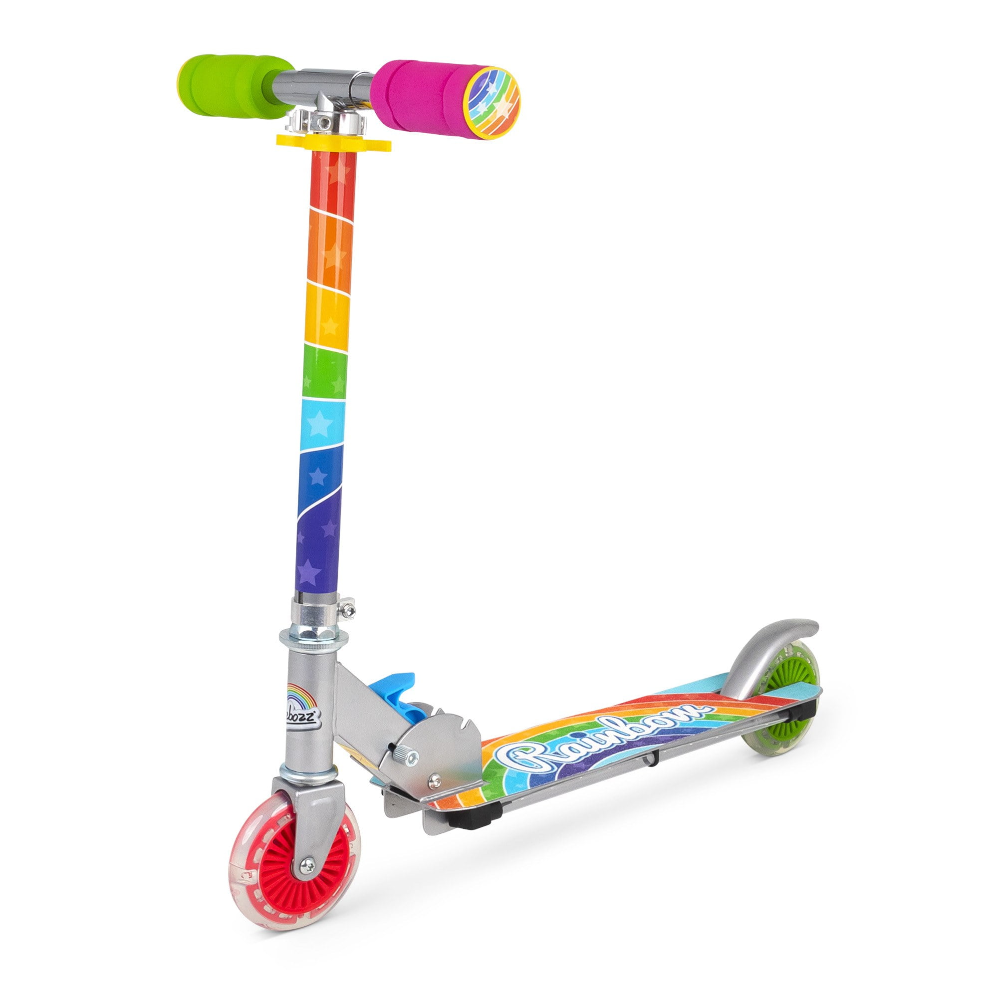 Ozbozz: Flashing Scooter - Rainbow - Light-Up Wheels & Deck, Adjustable ...