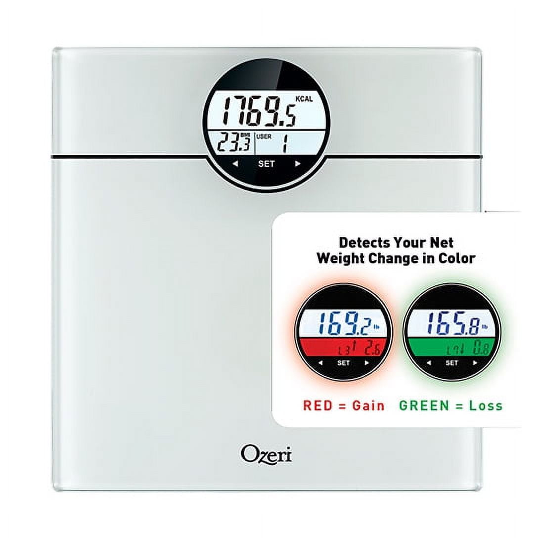 Ozeri WeightMaster 440 lbs Body Weight Scale with BMI, BMR and 50 gram ...