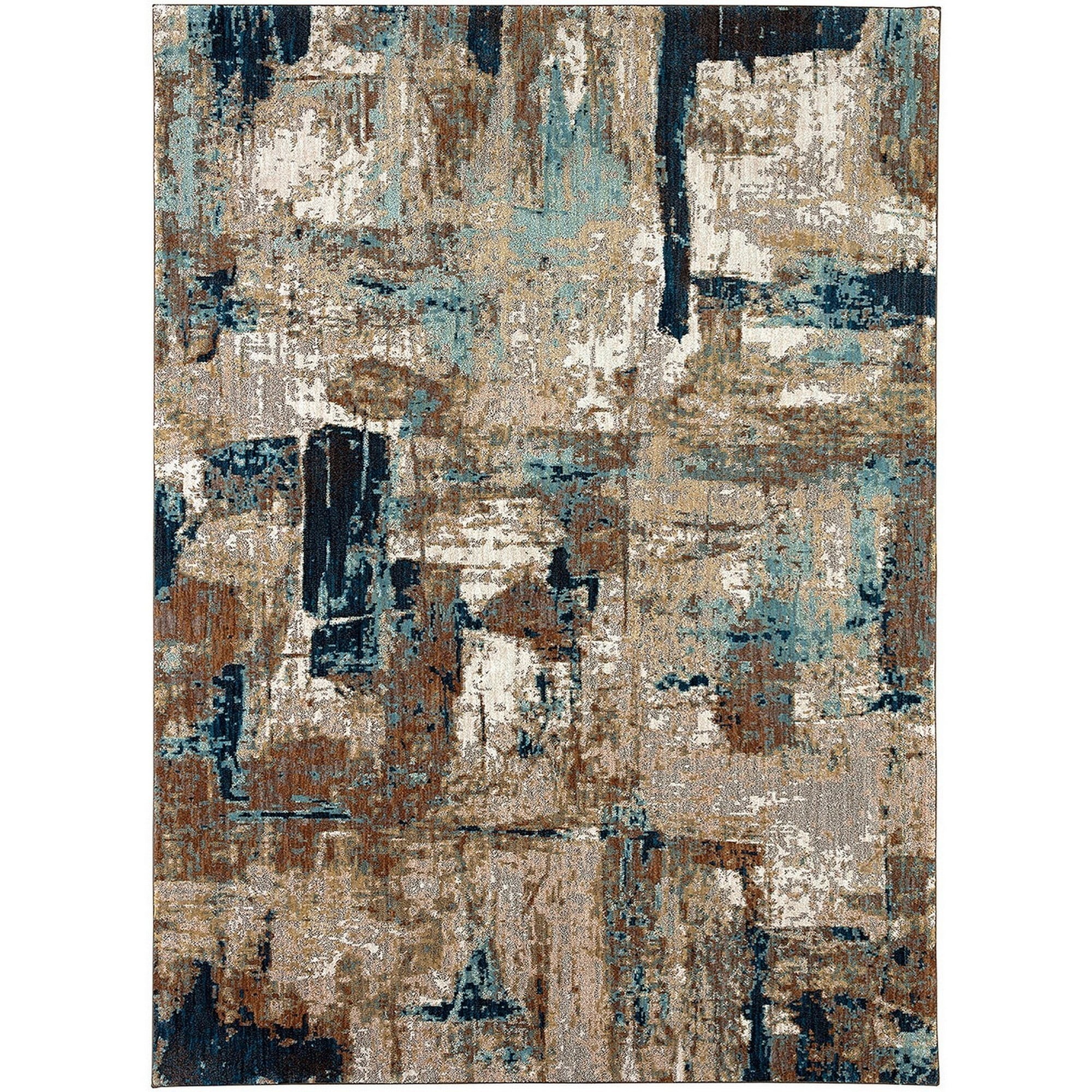 Ozi 8 x 11 Modern Large Area Rug, Abstract Paint Art Design, Concrete ...