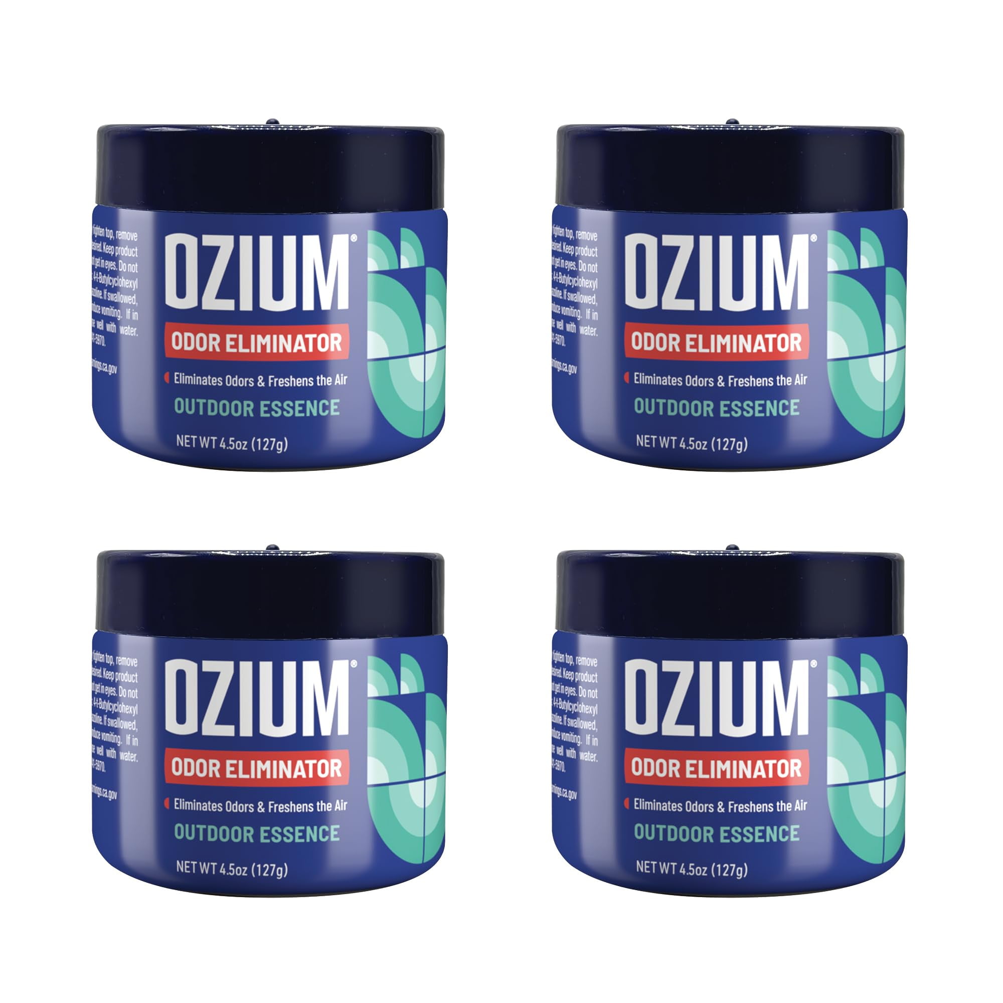 Ozium 4.5 Oz. 4 Pack Odor Eliminating Gel for Homes, Cars, Offices and ...