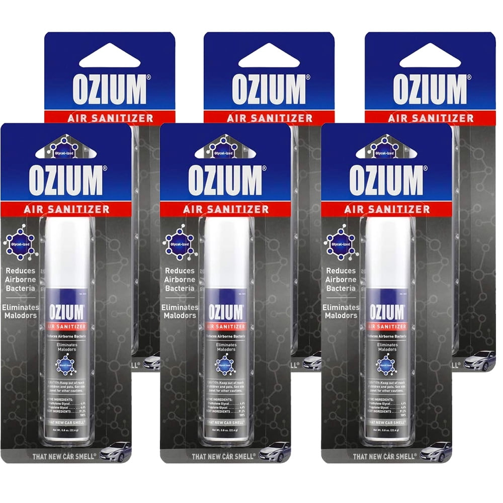Ozium Air Sanitizer 0.8 oz Spray, That New Car Smell 6-PACK - Walmart.com