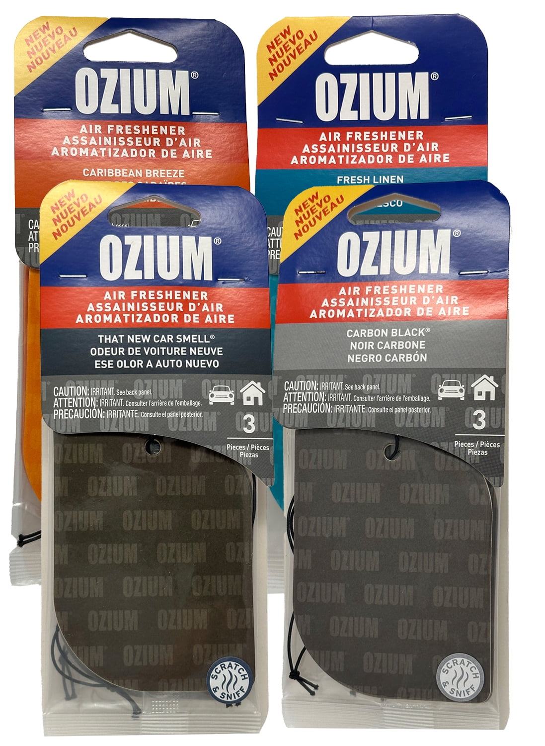 Ozium Paper Hanging Car Air Freshener with Odor Eliminator for Car ...