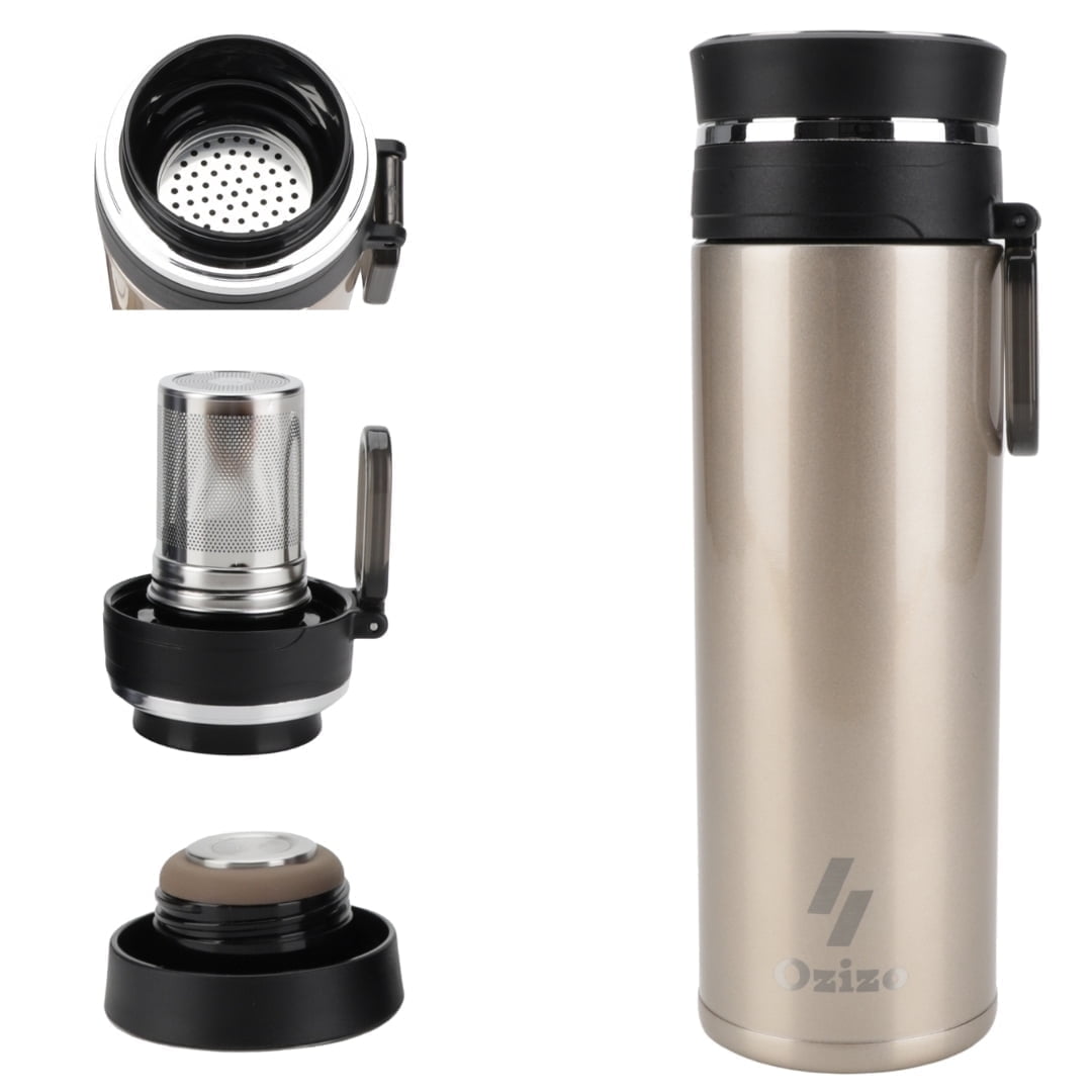 Ozizo Insulated Thermos Infuser for Loose Tea, 18 oz Insulated ...