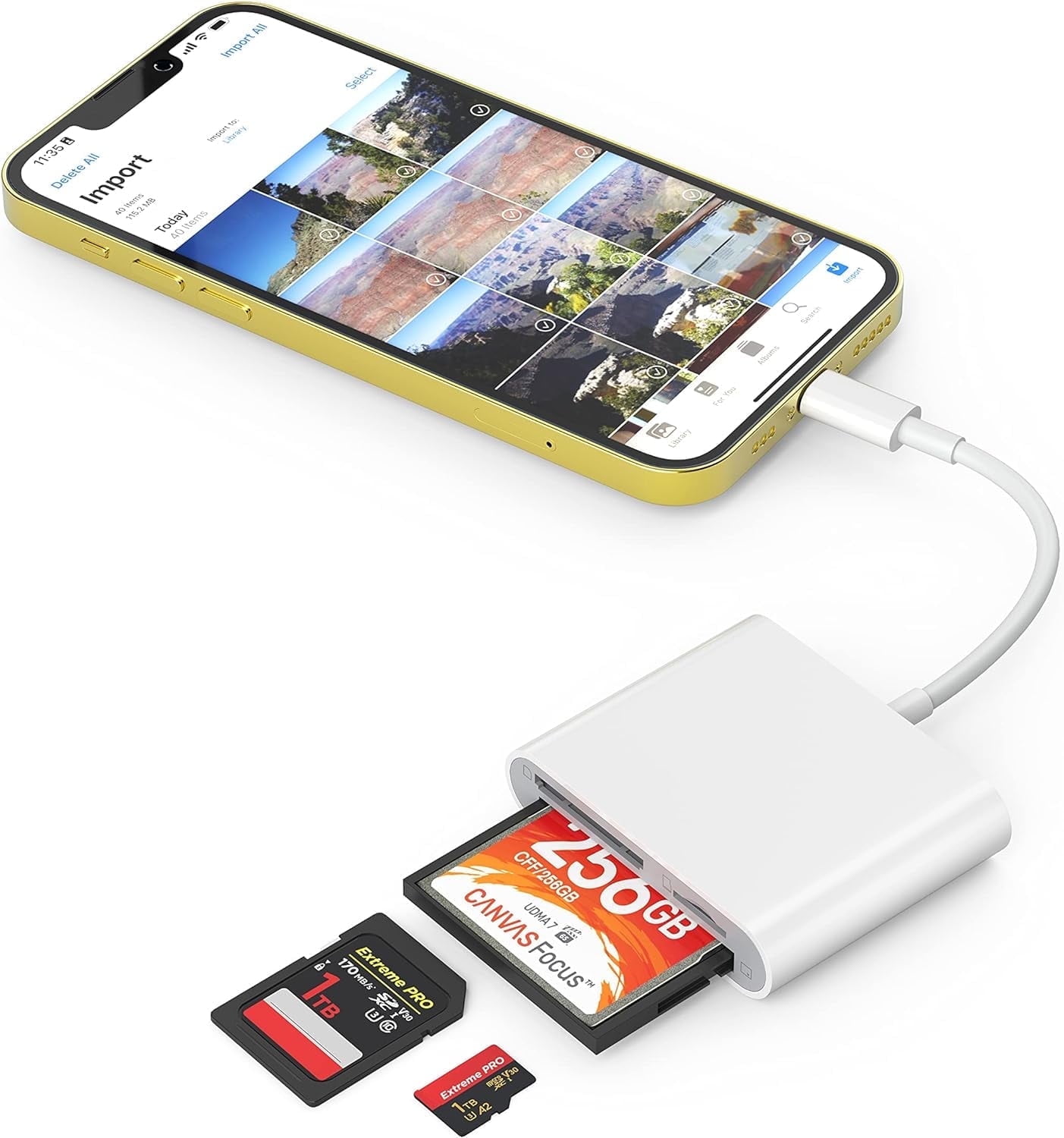 Ozmatip CF SD Card Reader compatible with iPhone iPad, 3 in 1 Compact ...