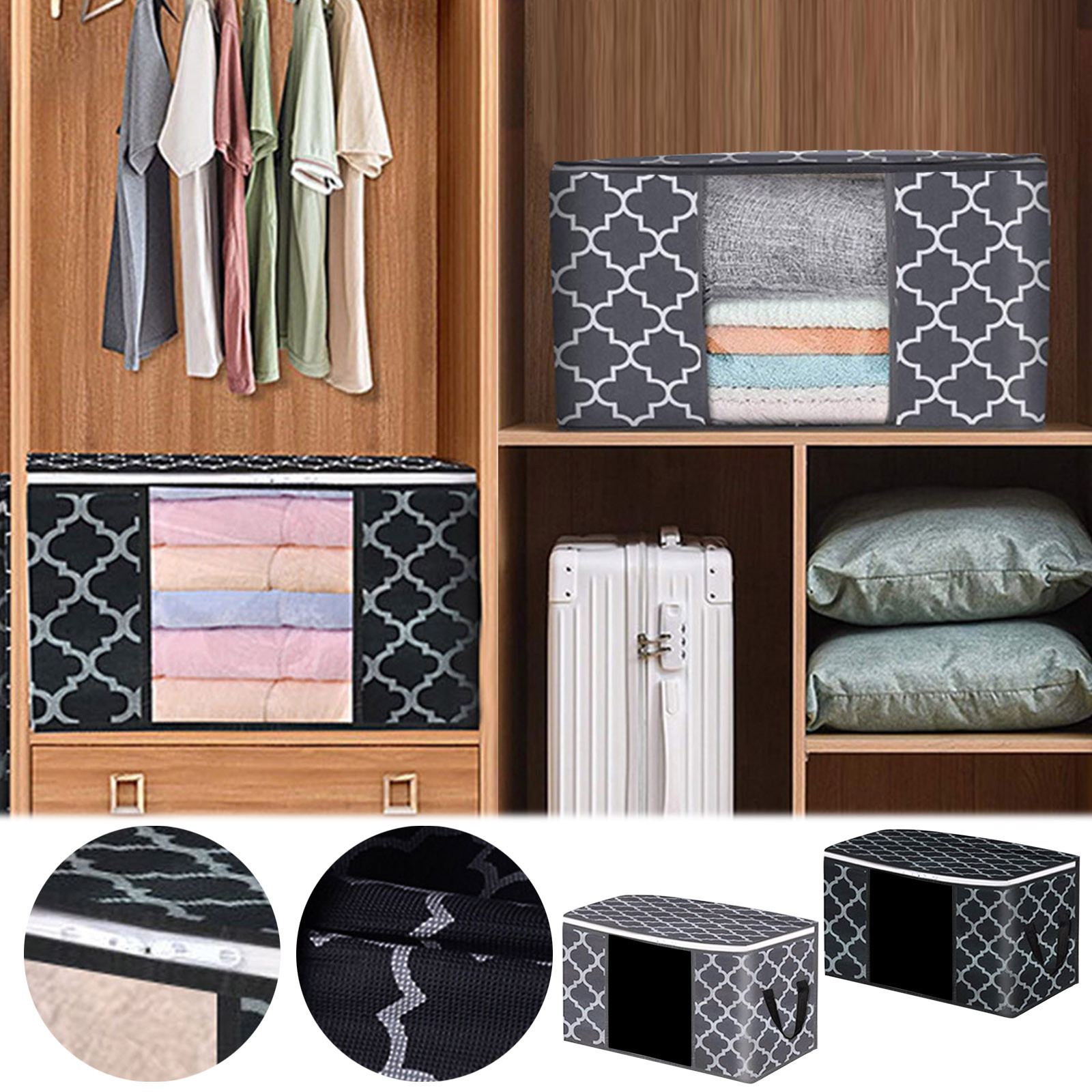 Ozmmyan 18.5Gal/70L Wardrobe Storage Bag, Cotton Quilt, Clothing ...