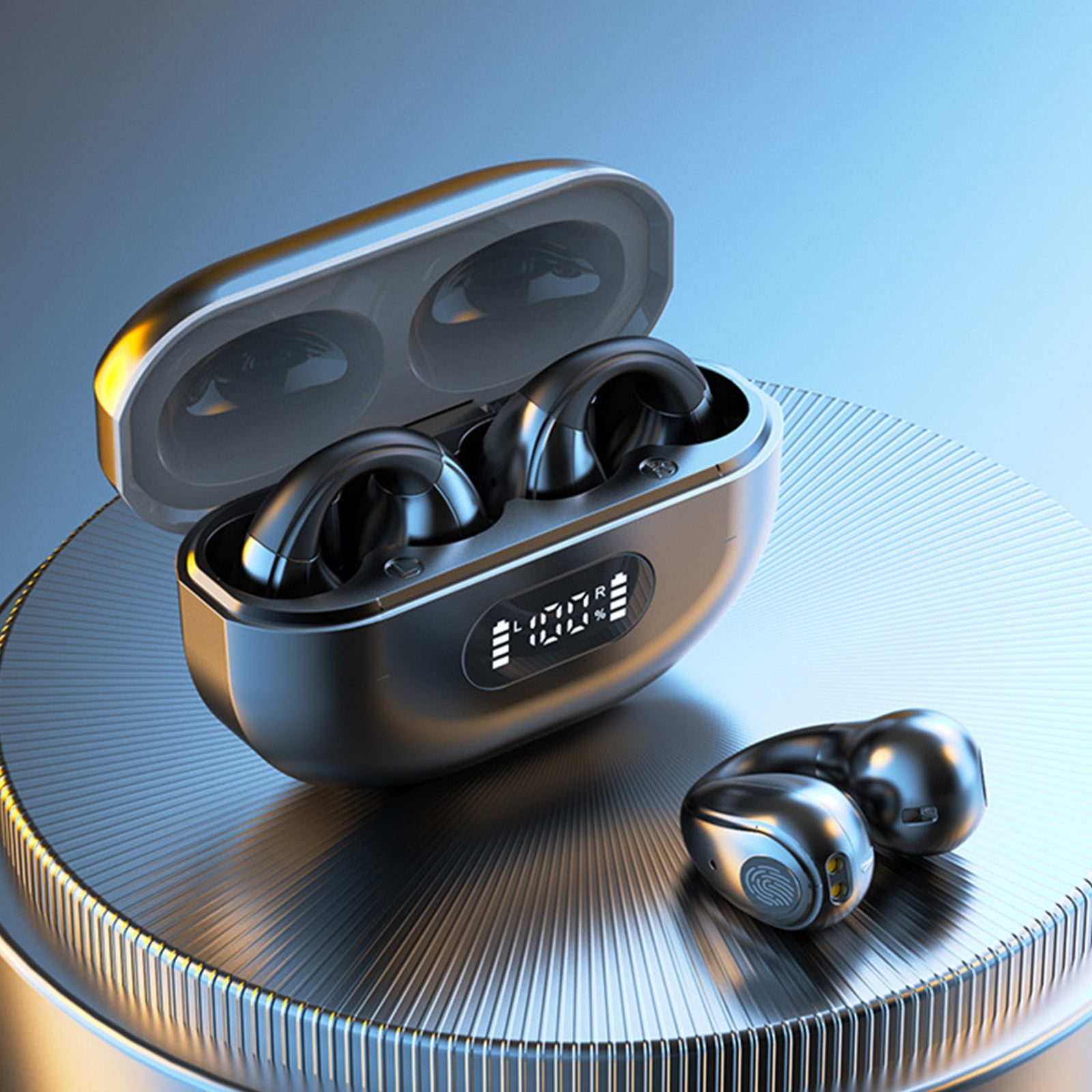 Ozmmyan AaaWireless Ear Clip Skeleton Conduction Headphones, Bluetooth ...