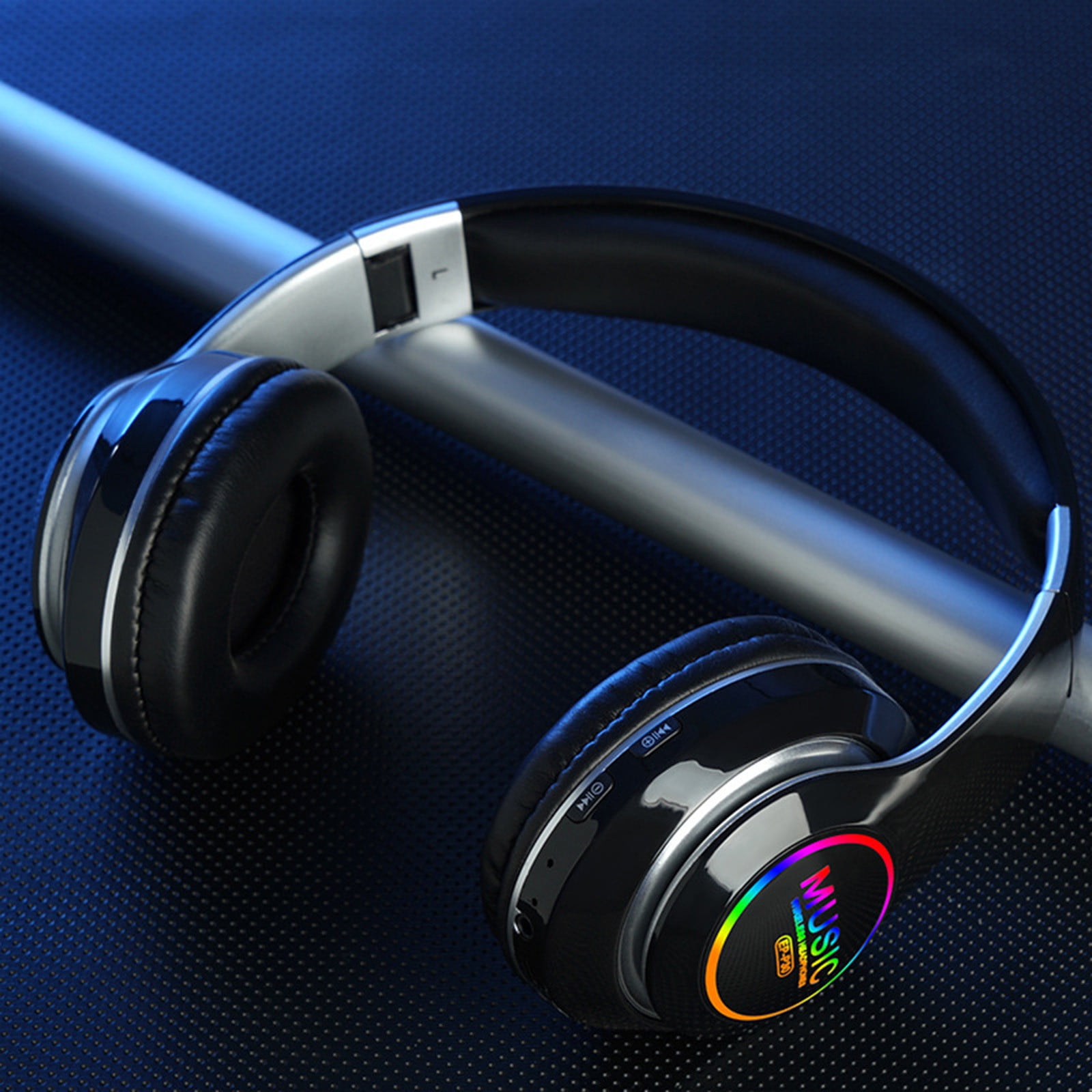 Ozmmyan Bluetooth Headphones Over Ear With LED,Foldable Wireless And Wired Stereo Headset Micro ...