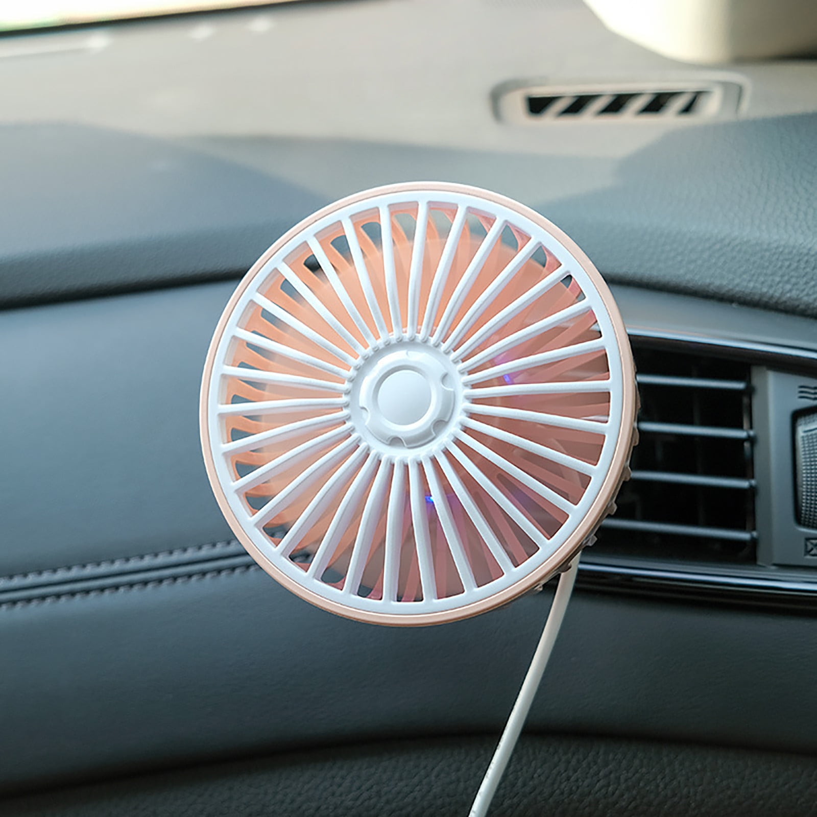 Ozmmyan Car Multifunction Fan With RGB Atmosphere Light Aromatherapy ...