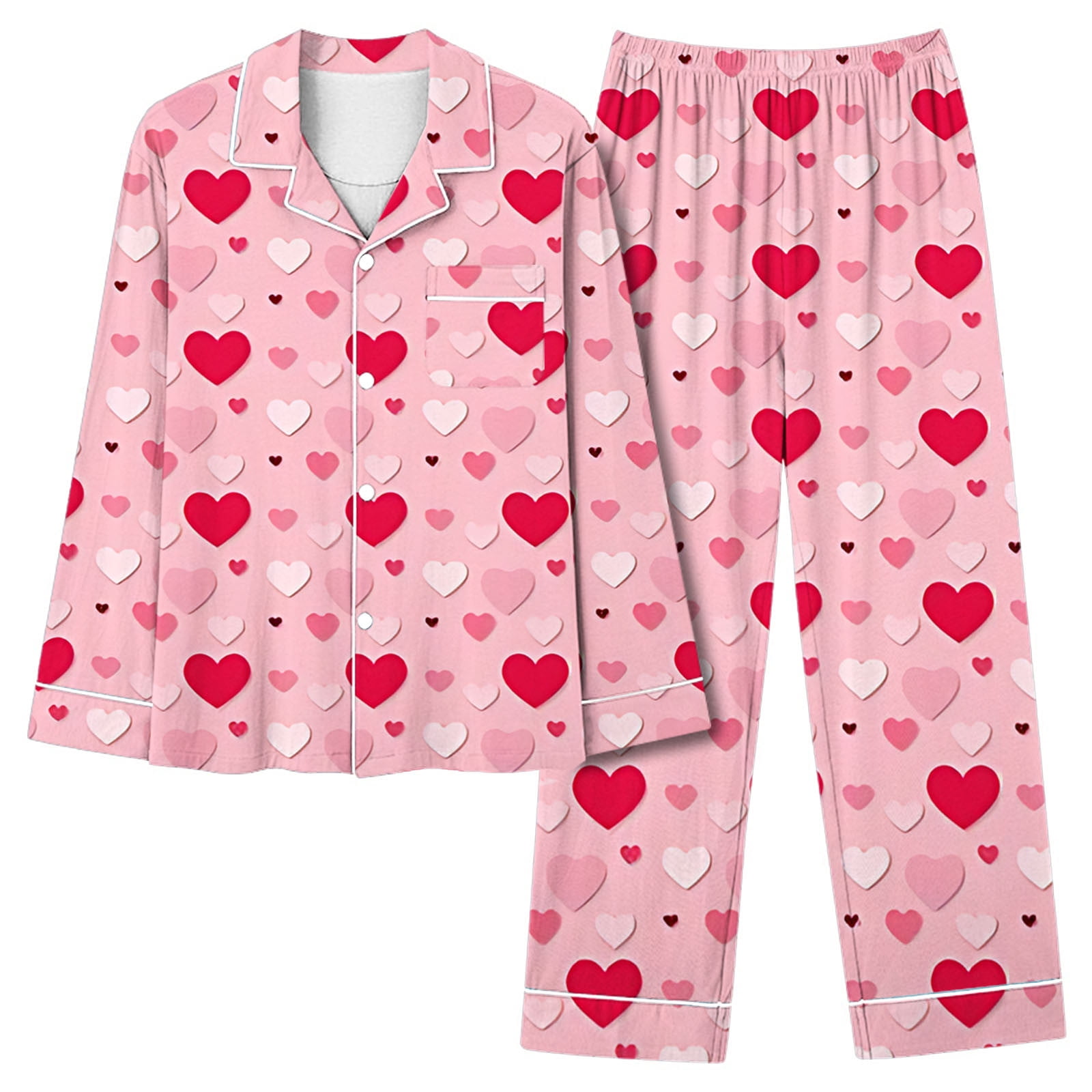 Ozmmyan Casual Nights Women's Flannel Long Sleeve PJ's Button Down Pjs ...
