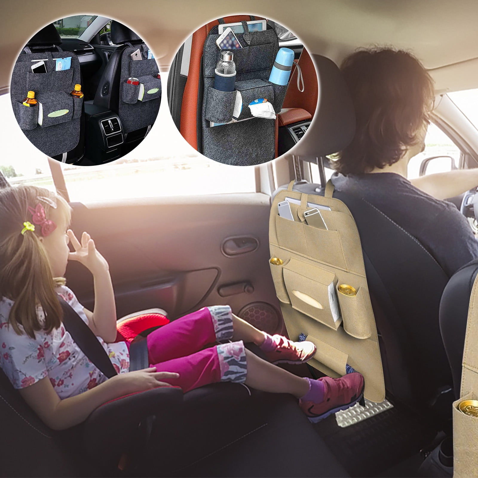 Ozmmyan Child Car Seat Backrest Protector Car Rear Seat Storage Bag Car ...