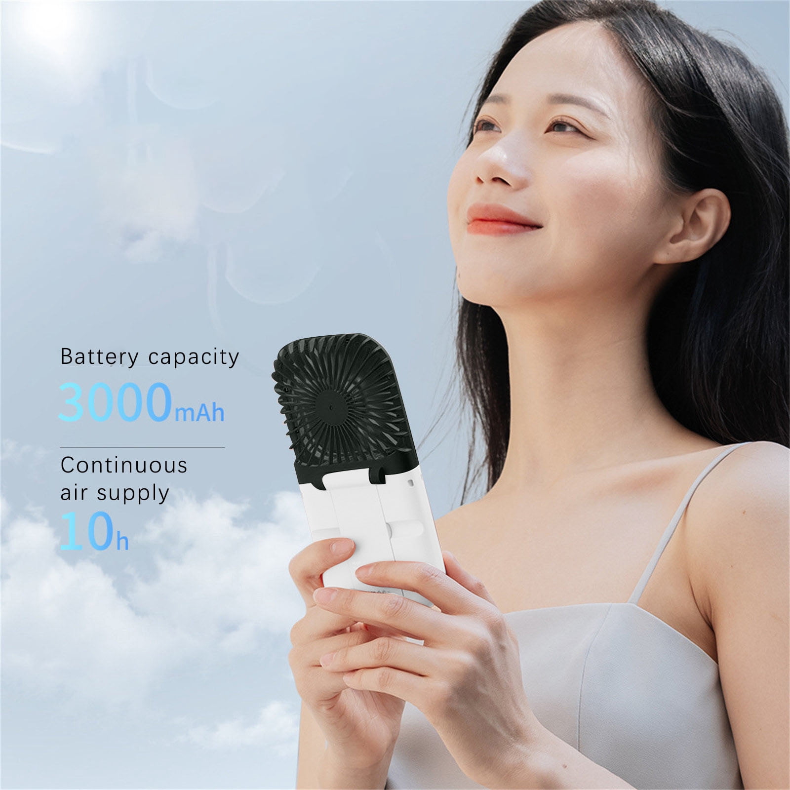 Ozmmyan Color Mini Spray Electric Fan USB Charging Office Desktop ...