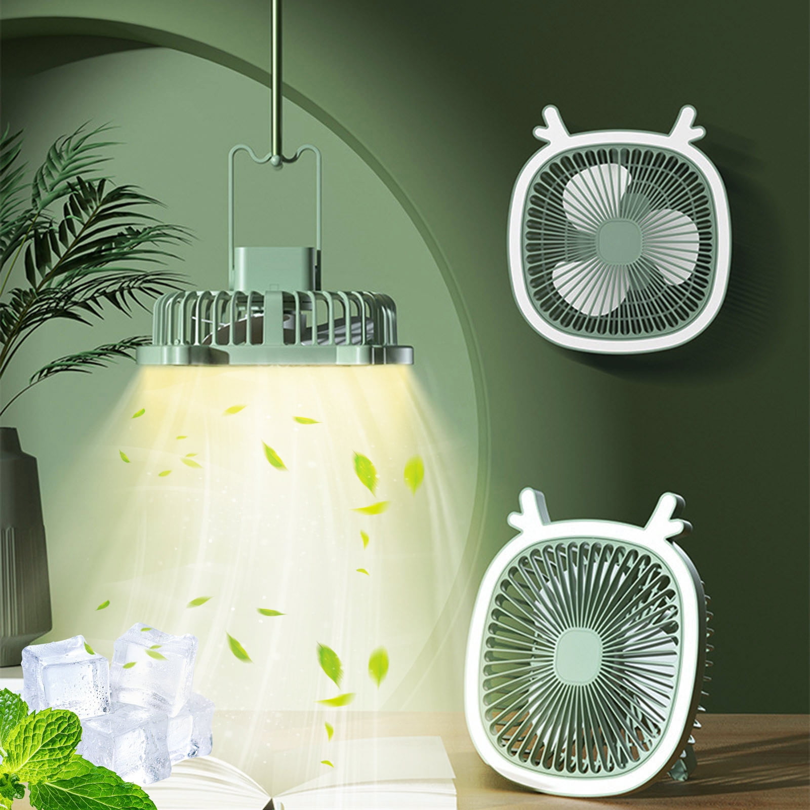 Ozmmyan Desktop, Suspended, Wall-mounted, Multifunctional Lighting Fan ...