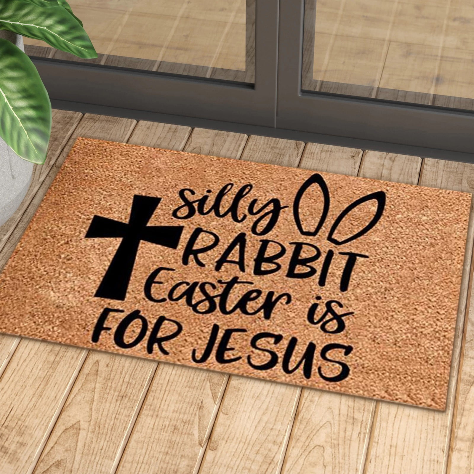 Ozmmyan Easter Doormat Easter Eggs Rabbit Entryway Front Porch Rugs ...