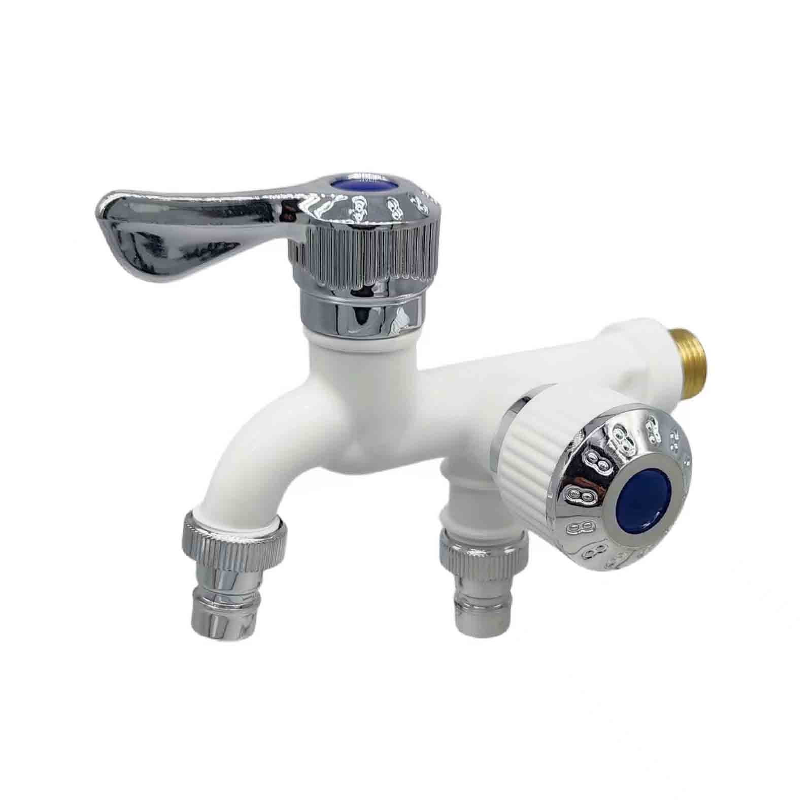Ozmmyan Plastic Washing Machine Faucet 4 Points Double Head Dual Use ...