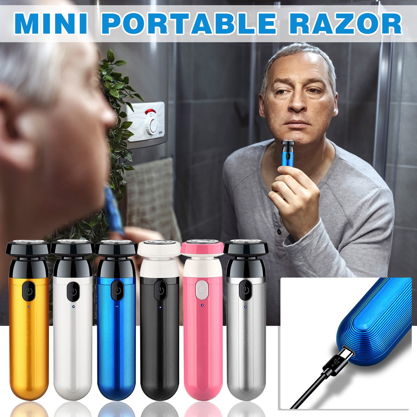 Ozmmyan Portable Electric Shaver - USB Rechargeable Shaver With Compact ...