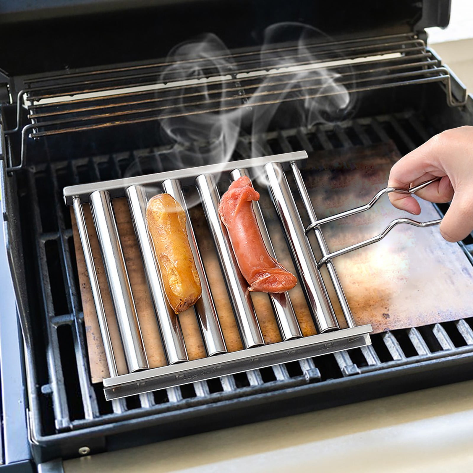 Ozmmyan Stainless Steel Hot Dog Rack Sausages Rack Grill Rack Hot Dog ...