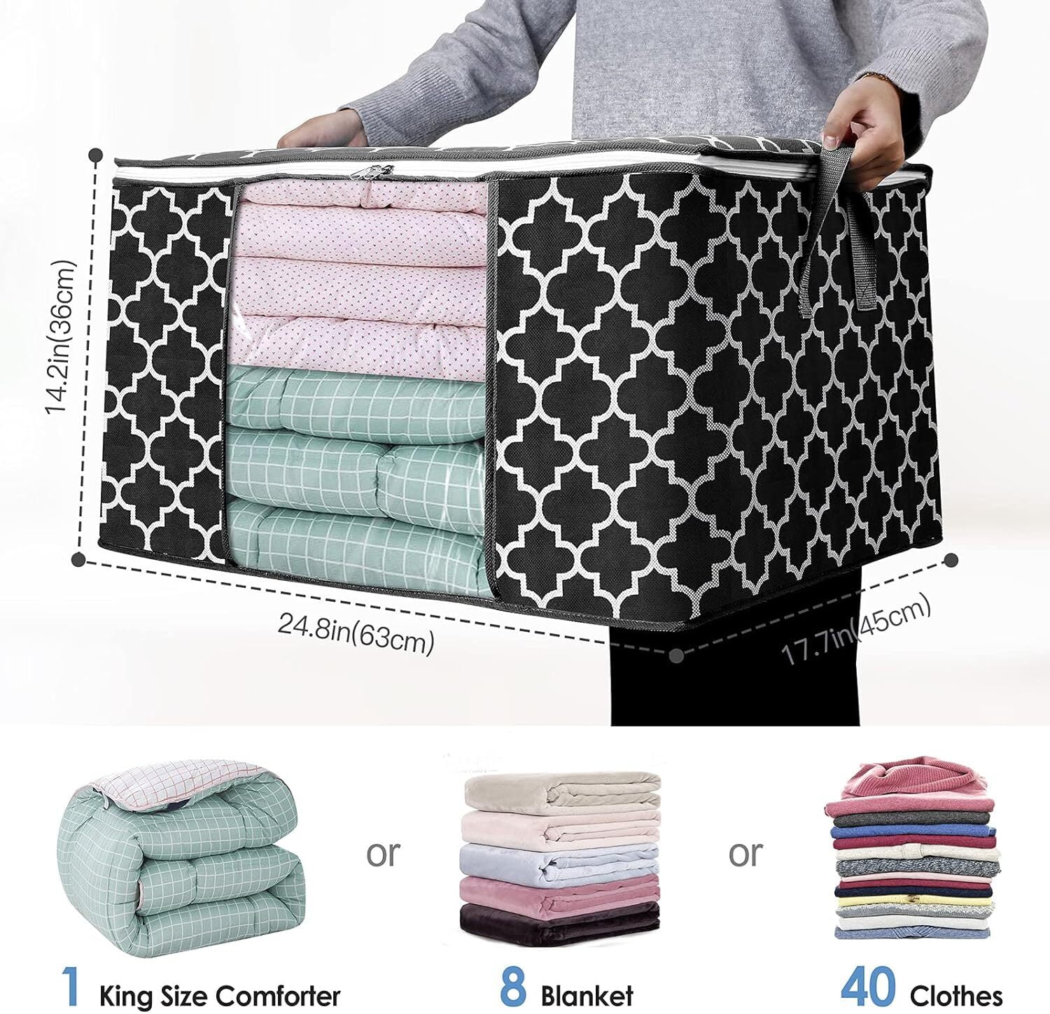 Ozmmyan Storage Bags for Clothes Storage Bags with Clear Window&Dual ...