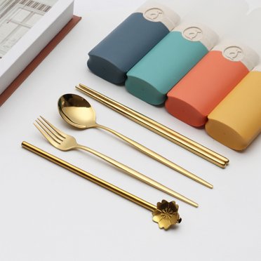 Portable Chopsticks Flatware Set, Silicone Lightweight Chopstick and ...