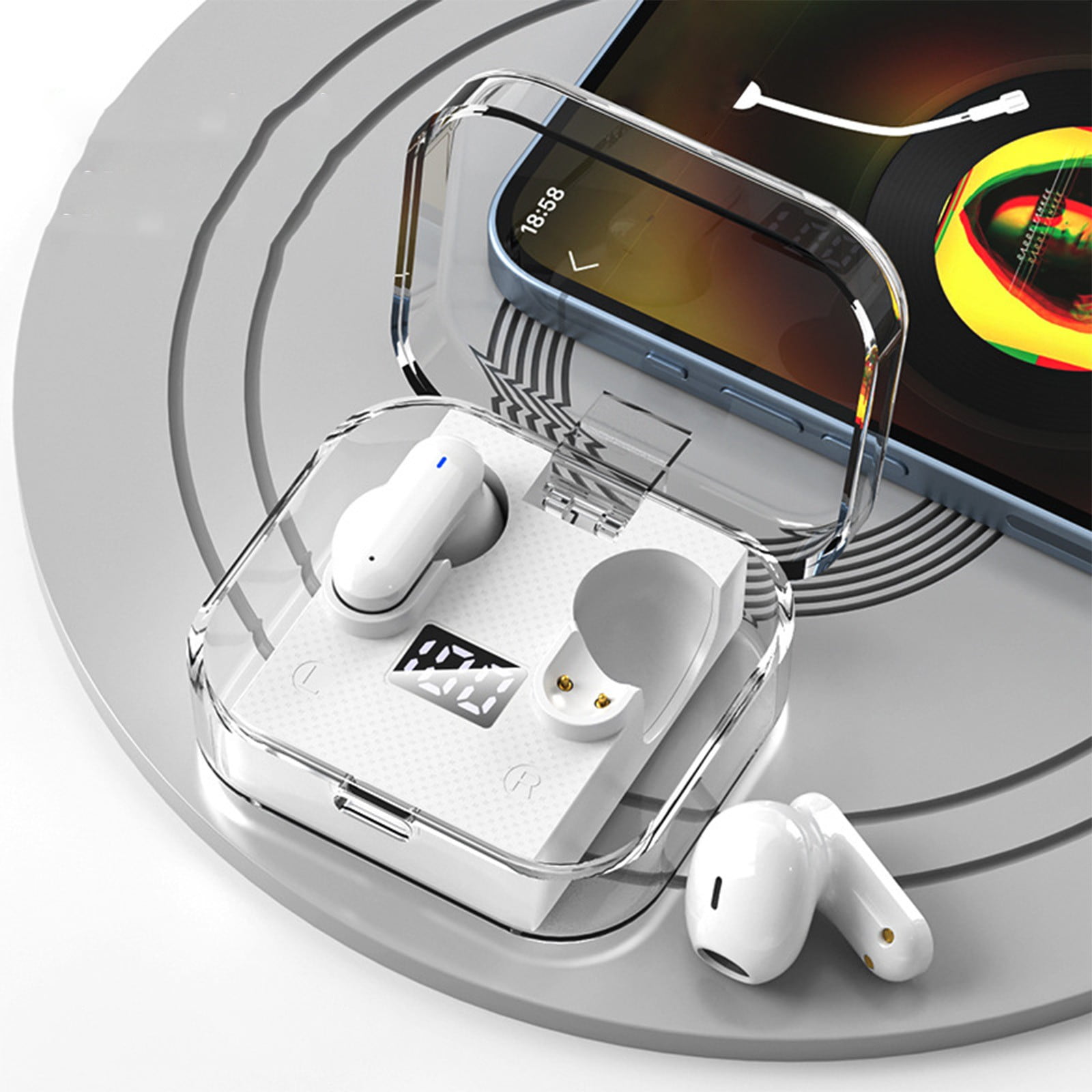 Ozmmyan Wireless Bluetooth Headset Transparent Space Capsule In-ear ...