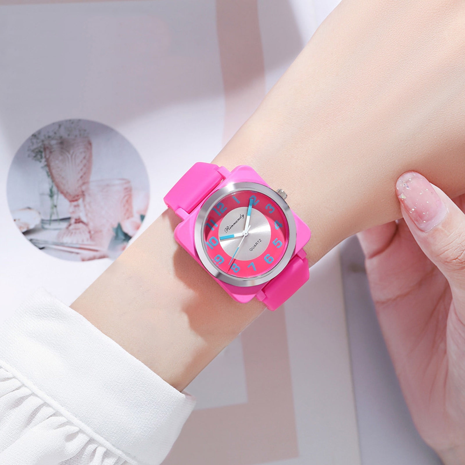 Ozmmyan Womens Casual Bracelet Watch Quartz Mesh Belt Band Fashion