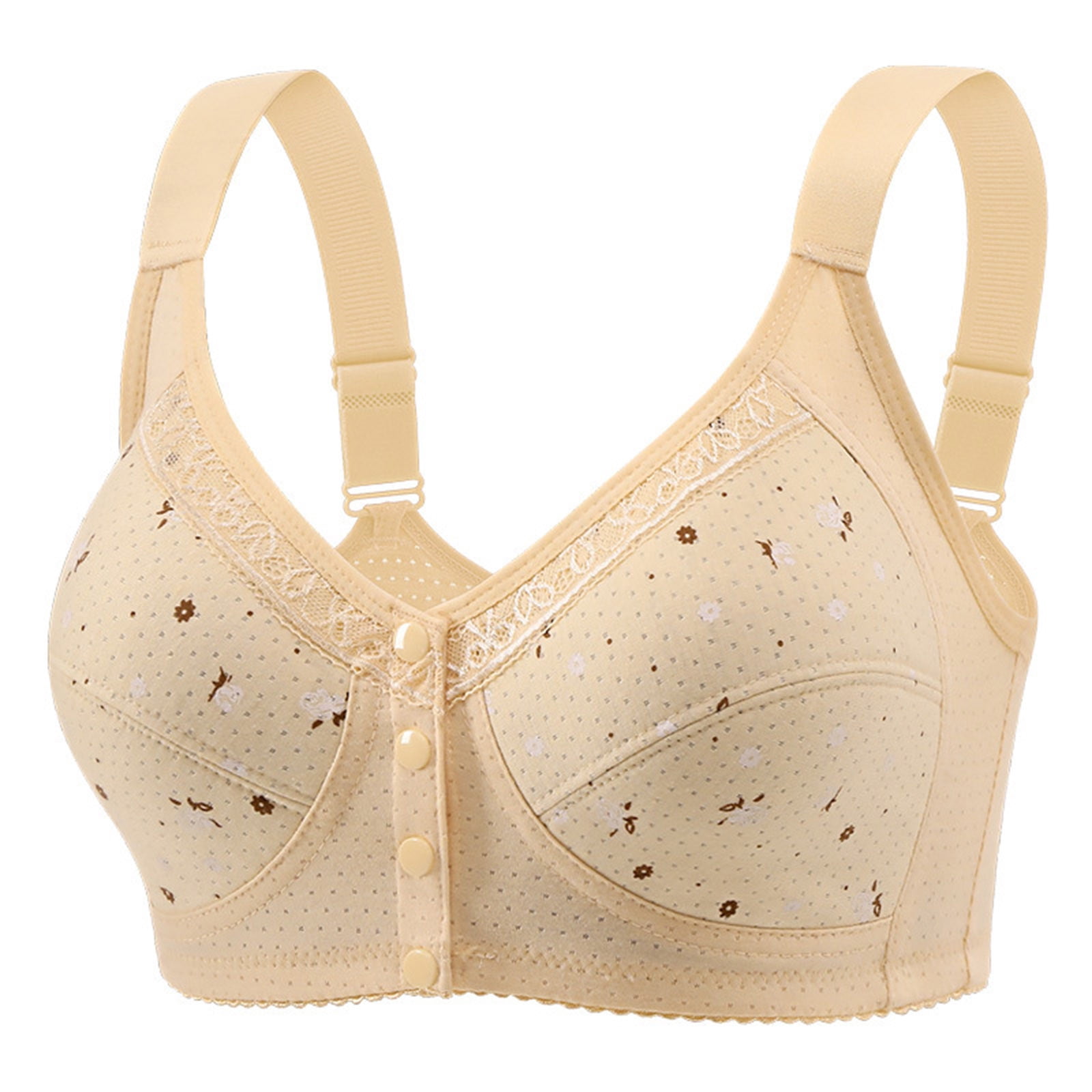 Ozmmyan Women's Front Button Closure Bra Breathable Comfort No ...