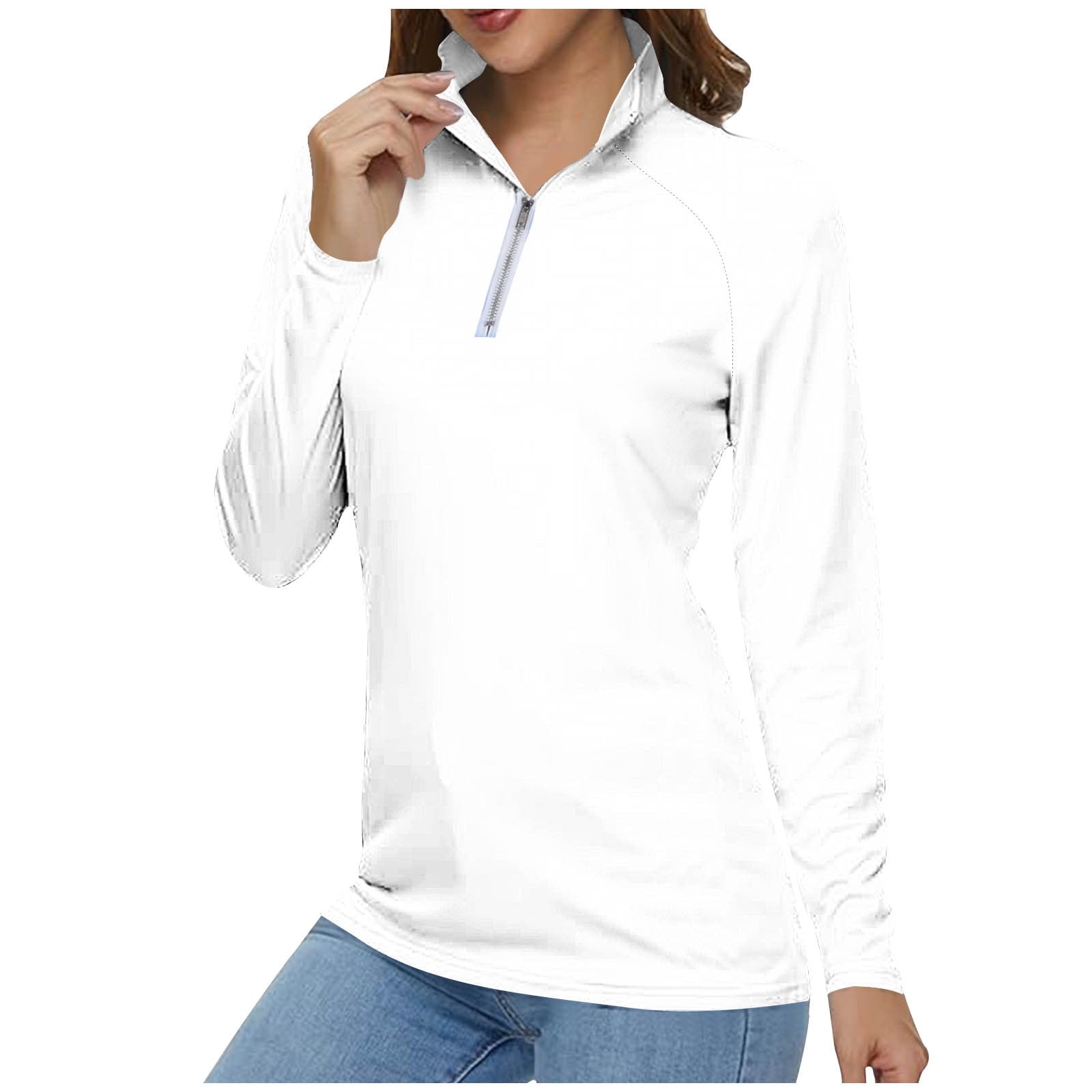 Ozmmyan Women's Lightweight Sportswear V-neck Zip Running Track Jacket ...