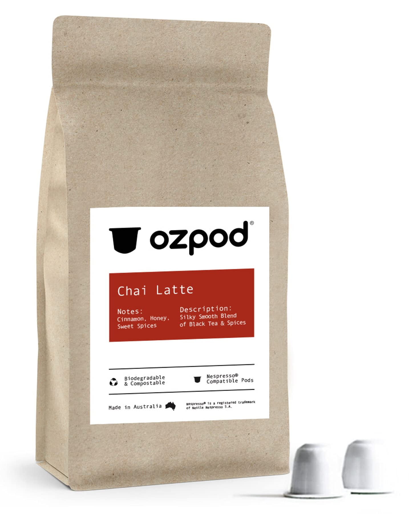 Ozpod Chai Tea Capsules For Nespresso, Premium Pods, 100% Compostable ...