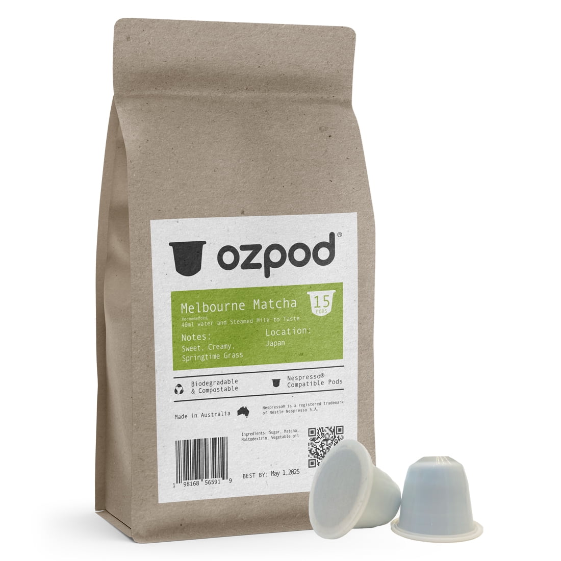 Ozpod Matcha Green Tea Pods for Nespresso Original, Compatible ...