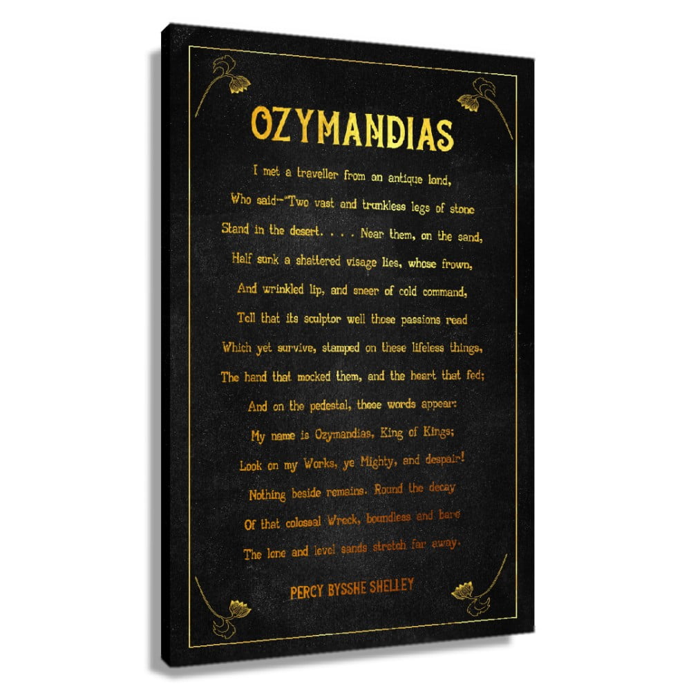 Ozymandias Poem Wall Decor Percy Bysshe Shelley Quote Wall Art Poetry ...