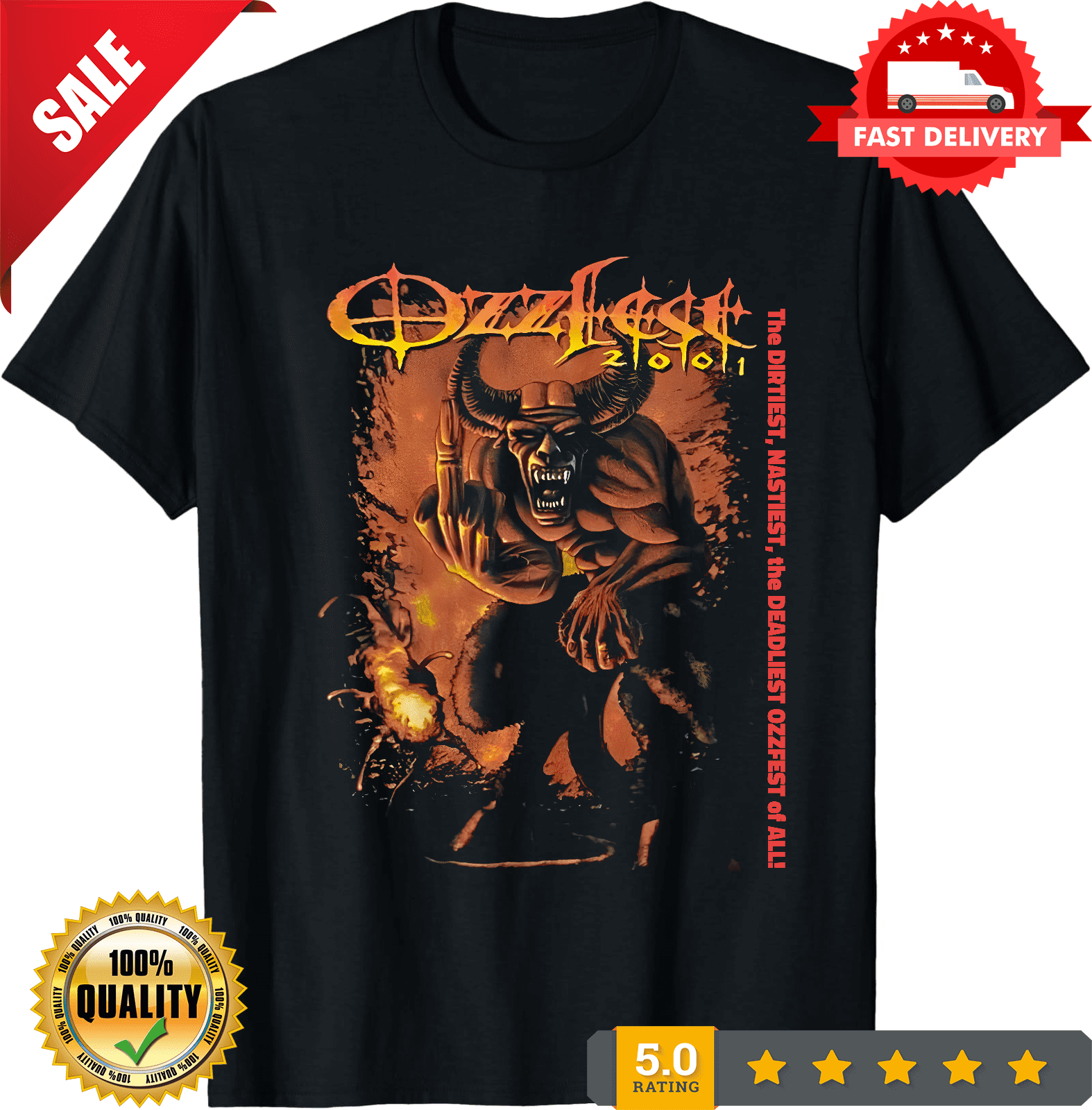 Ozzfest 2001 Vintage T-shirt, LIMITED EDITION-TH62713 - Walmart.com