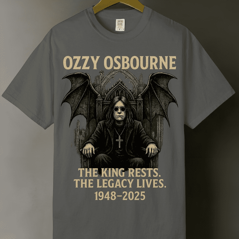 Ozzy Osb.ourne Memorial T-Shirt, The King Rests 1948-2025 Shirt, RIP ...
