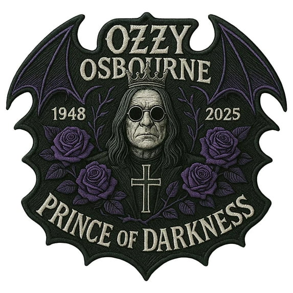 Ozzy Osbourne 1948–2025 Embroidered Commemorative Badge and Patch - Custom Personalized ...