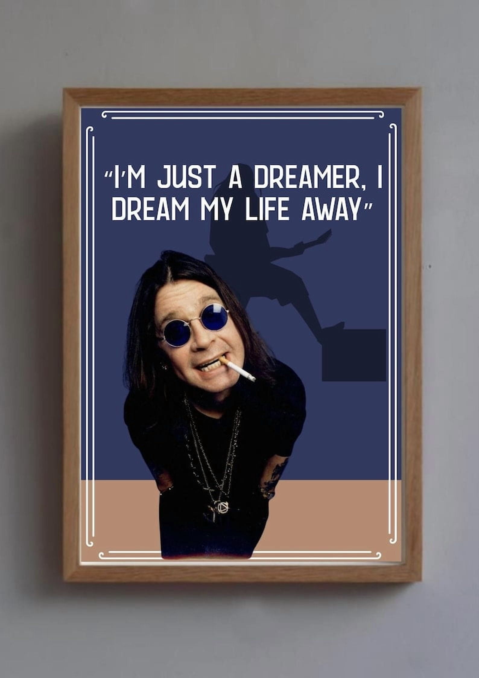 Ozzy Osbourne Dreamer Song Quote Poster, Rock Music Wall Art, Grunge ...