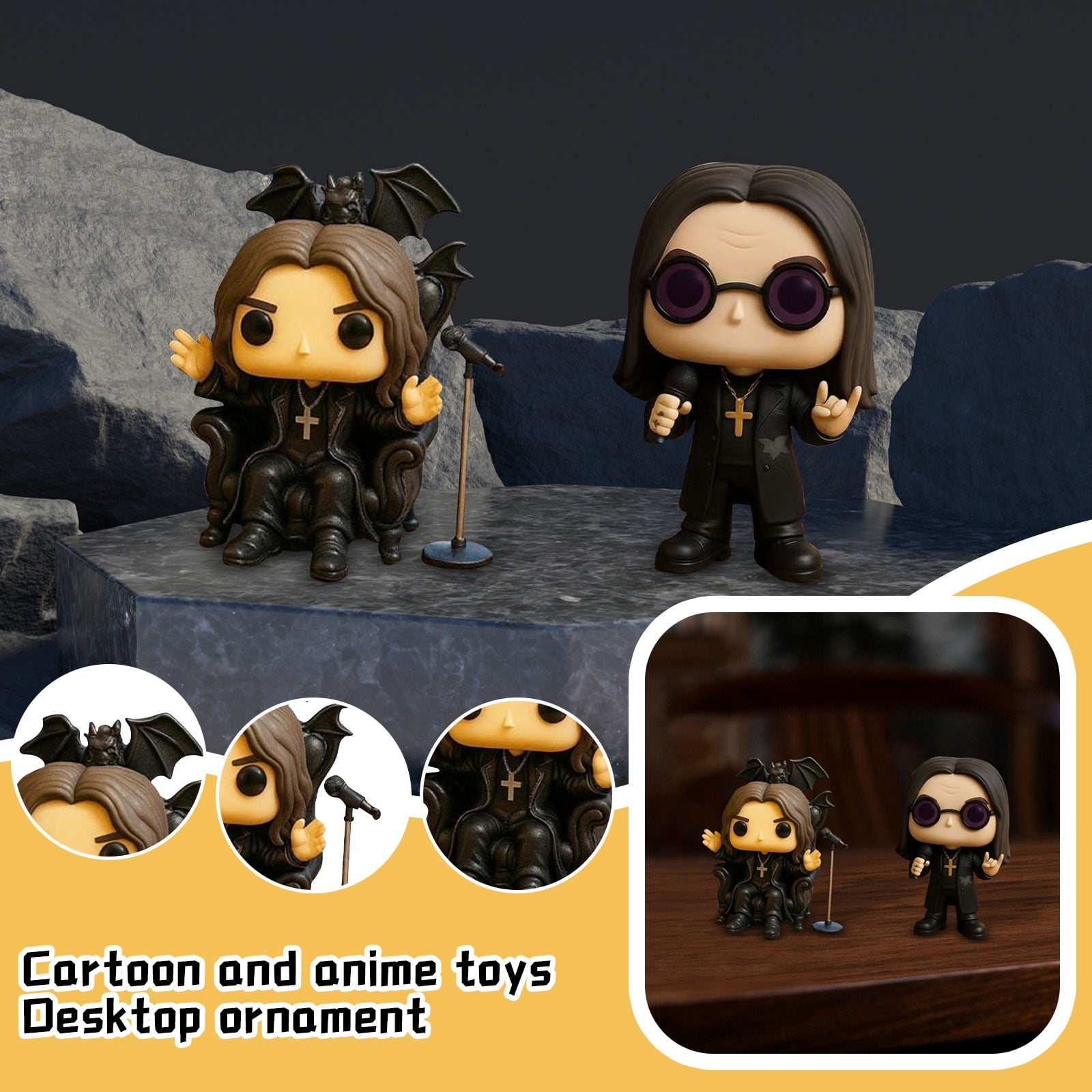 Ozzy Osbourne Figurine Collection - 4" Classic Heavy Metal Collectible Ozzy Action Figure with ...