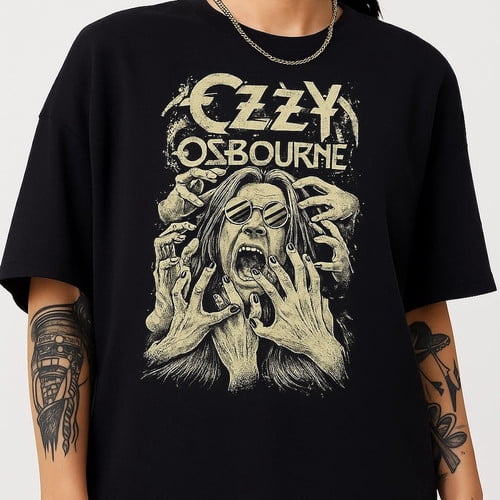 Ozzy Osbourne Horror T-Shirt, Screaming Hands Gothic Rock Tee, Vintage ...