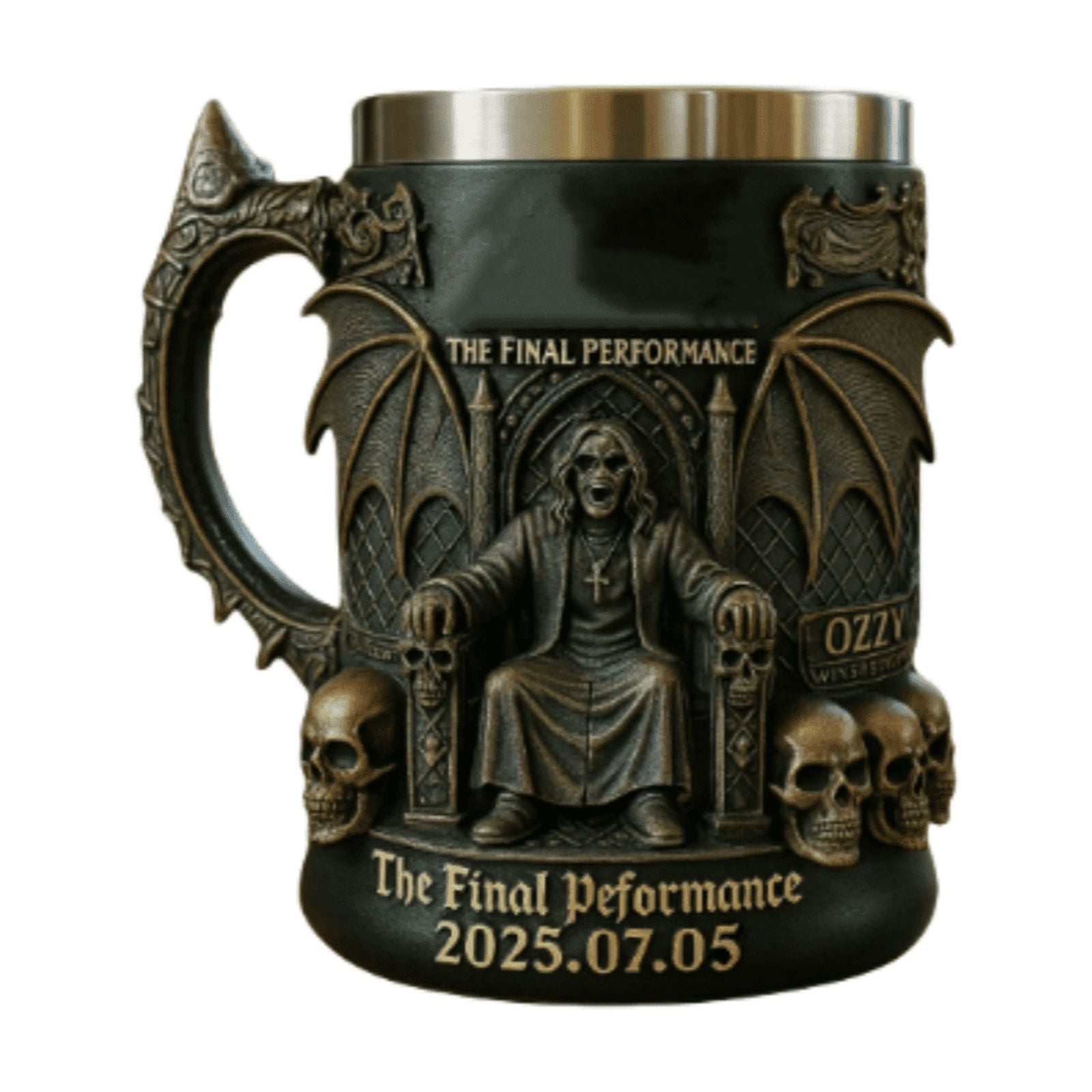 Ozzy Osbourne Metal Glass Mug Heavy Metal Legend Tribute with Handles ...