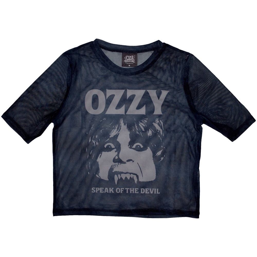 Ozzy Osbourne Women's Long Sleeved Crop Top Speak Of The Devil (Mesh ...