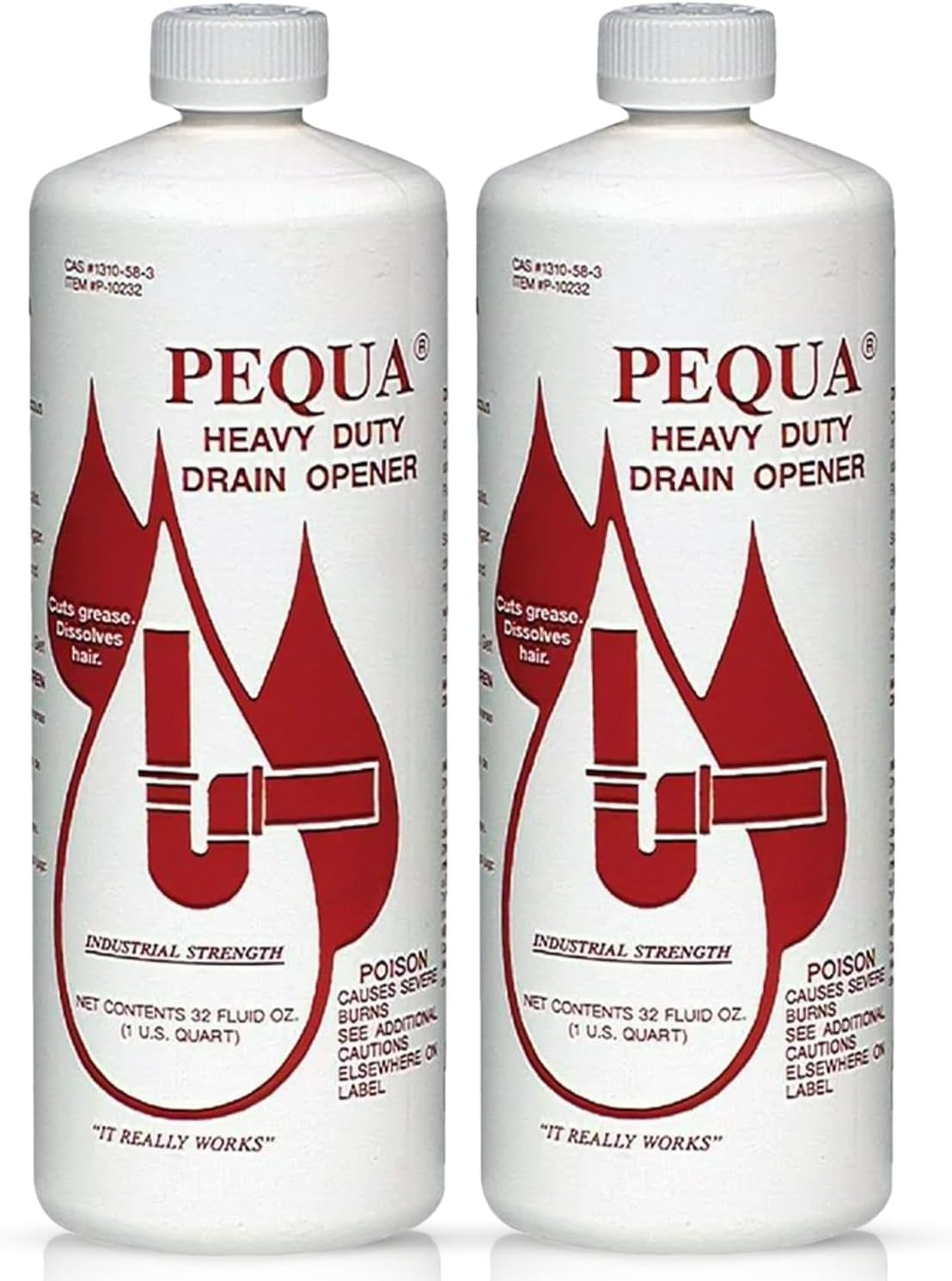 P-10232 Pequa Heavy Duty Drain Opener, Non-Acid, Fast-Acting Formula ...