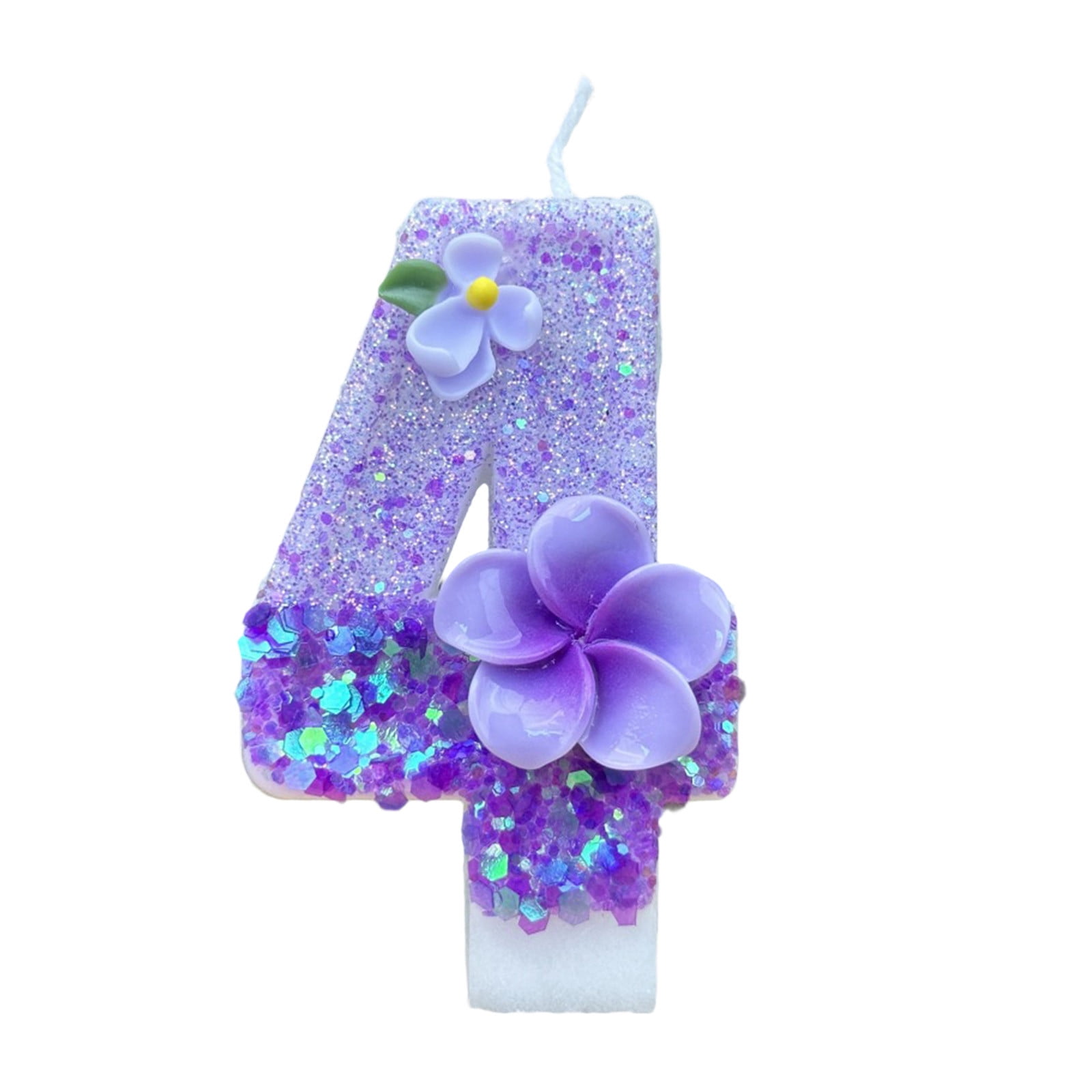 P-156 D Floral Roman Numeral Candles Number 4 For Birthday Cake ...