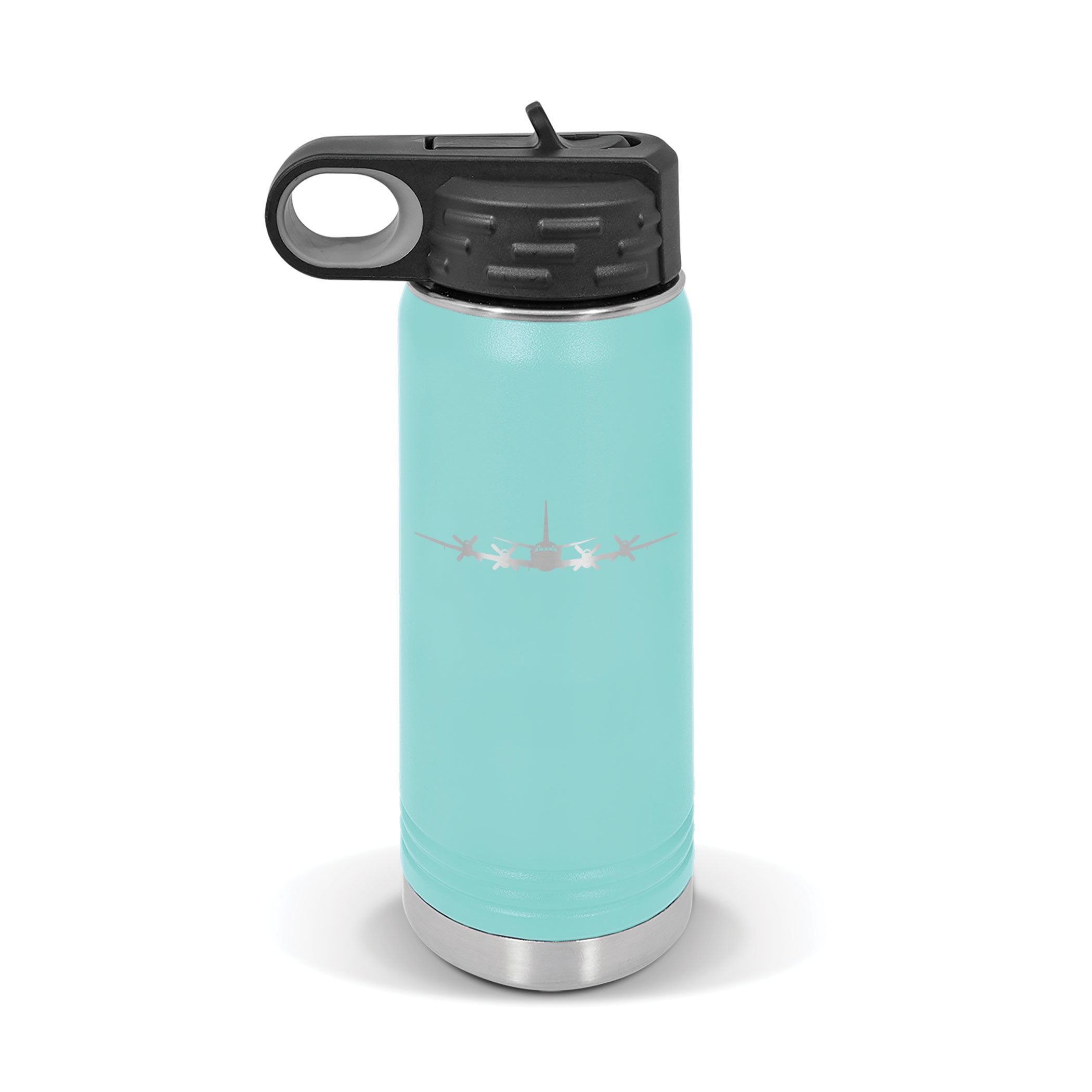 P-3 Orion Water Bottle 20 oz - Laser Engraved w/ Flip Top Removable ...