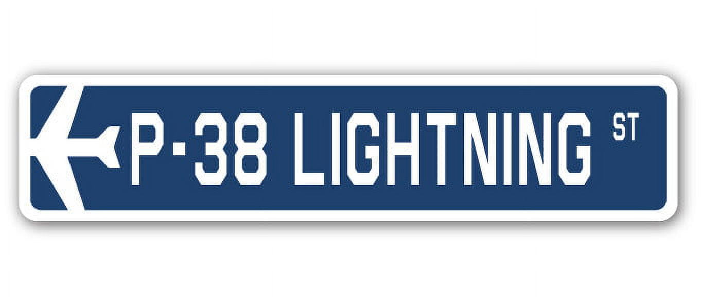 P-38 Lightning Street Sign Air Force Aircraft Military | Indoor/Outdoor ...