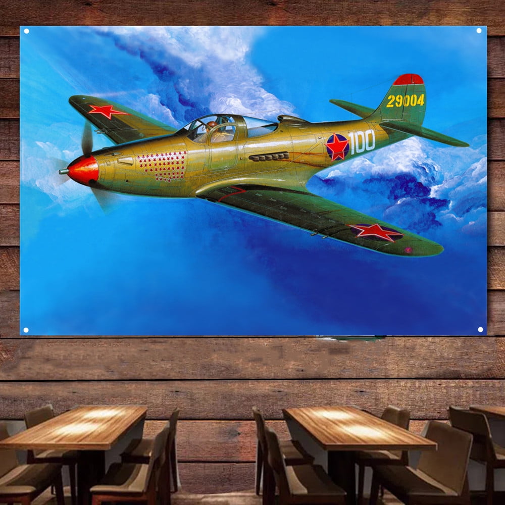 P-39 'Airacobra' Fighter Jet Banner Wall Art - Aviation Military ...