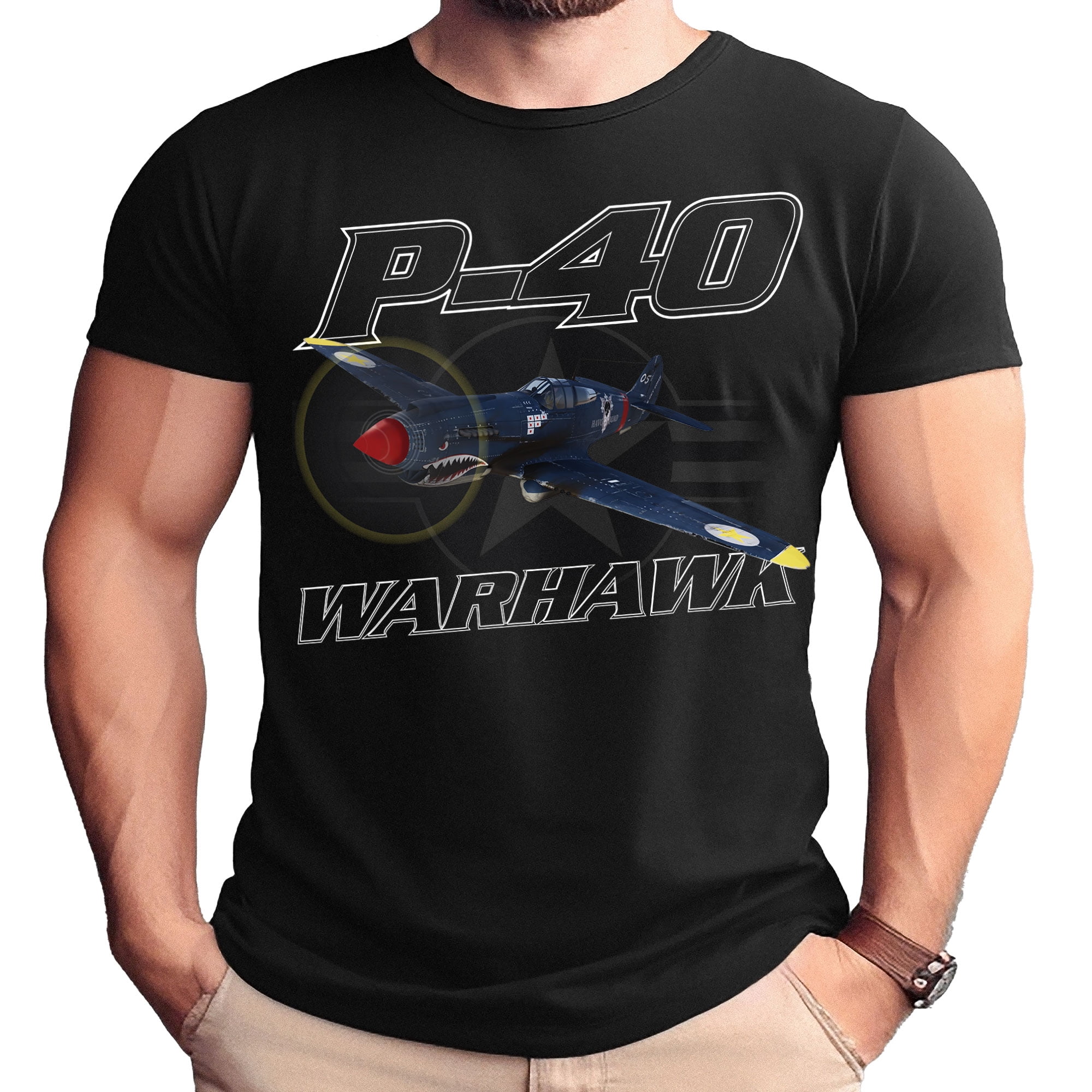 P-40 Warhawk Black Adult T-Shirt-6XL - Walmart.com