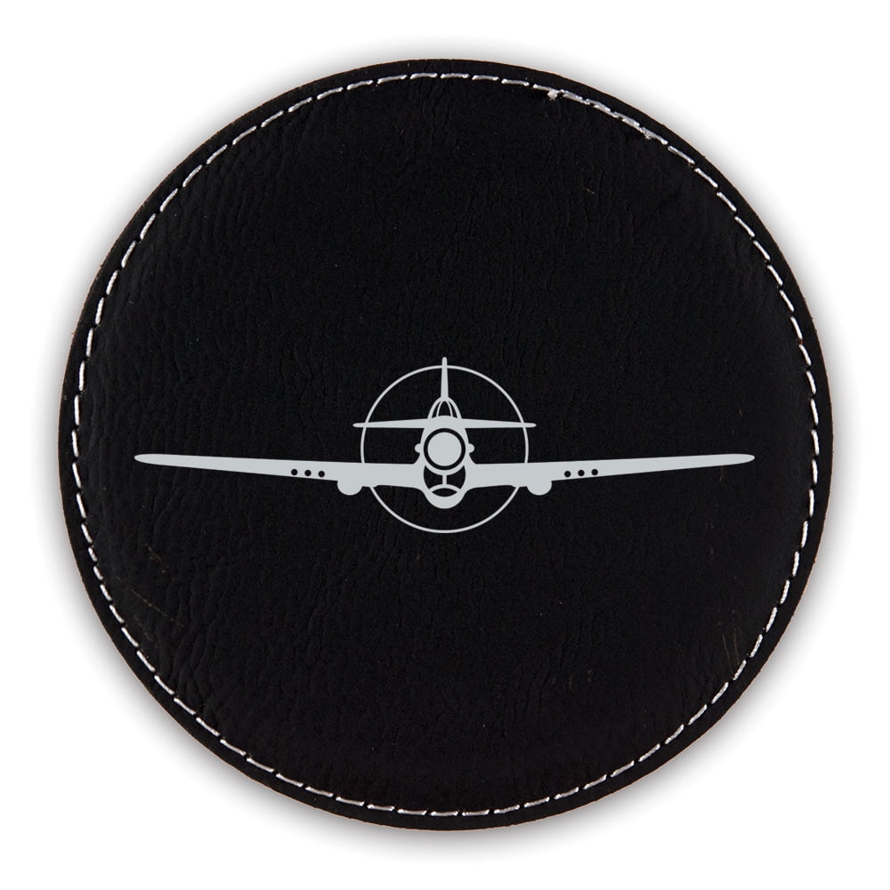P-40 Warhawk Coaster Laser Engraved Leatherette - Round Coasters - Many ...