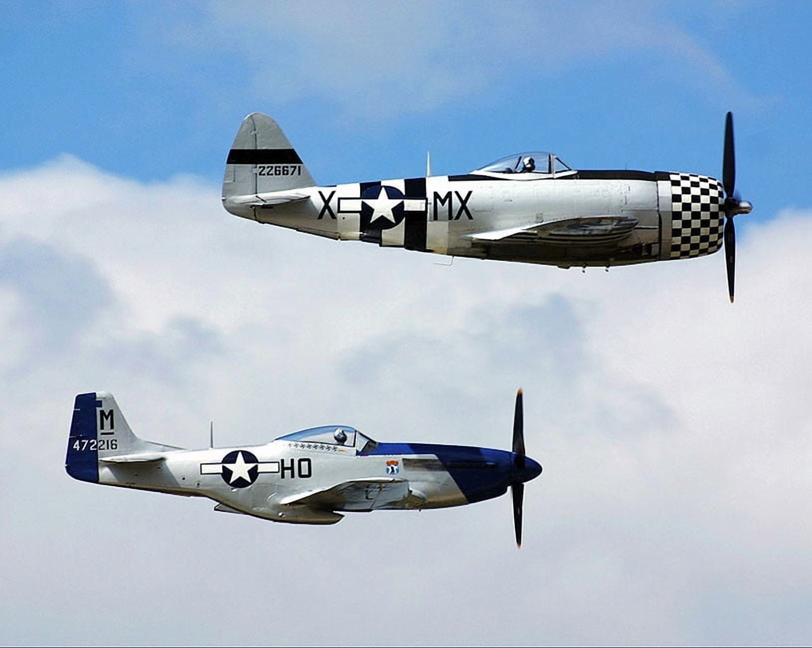 P-47 Thunderbolt & P-51 Mustang Fighters Style -1 - 24x36 Inch ...