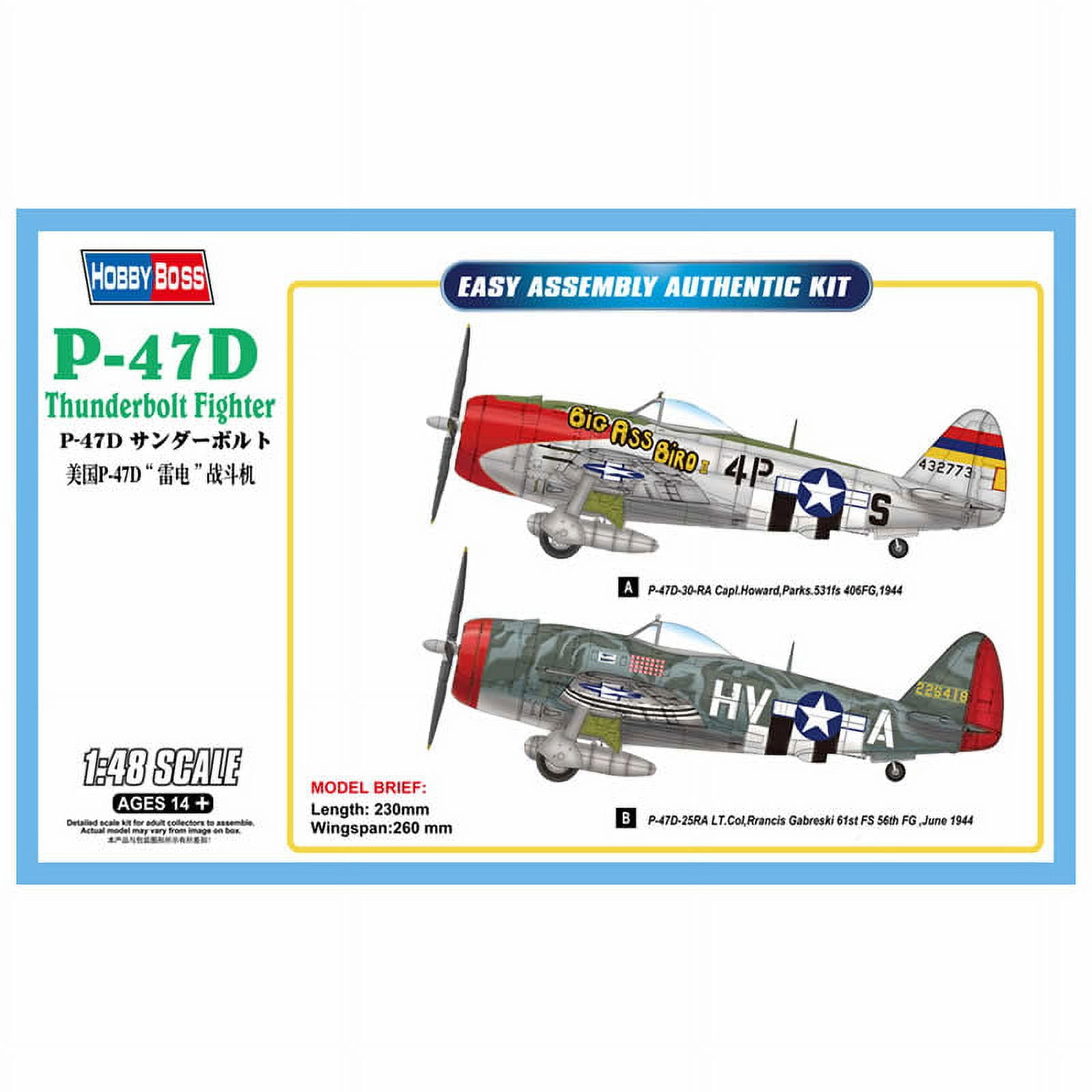 P-47D Thunderbolt 1/48 Scale Plastic Model Kit Hobby Boss - Walmart.com