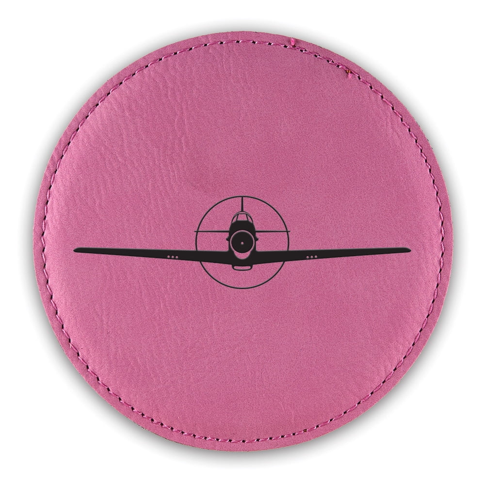 P-51 Mustang Coaster Laser Engraved Leatherette - Round Coasters - Many ...
