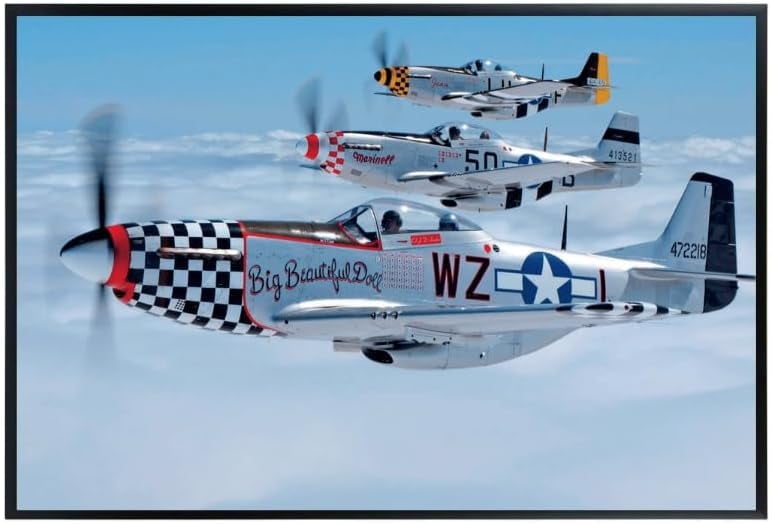 P-51 Mustang Wall Art – Vintage WWII Warbird Poster – High-Resolution ...